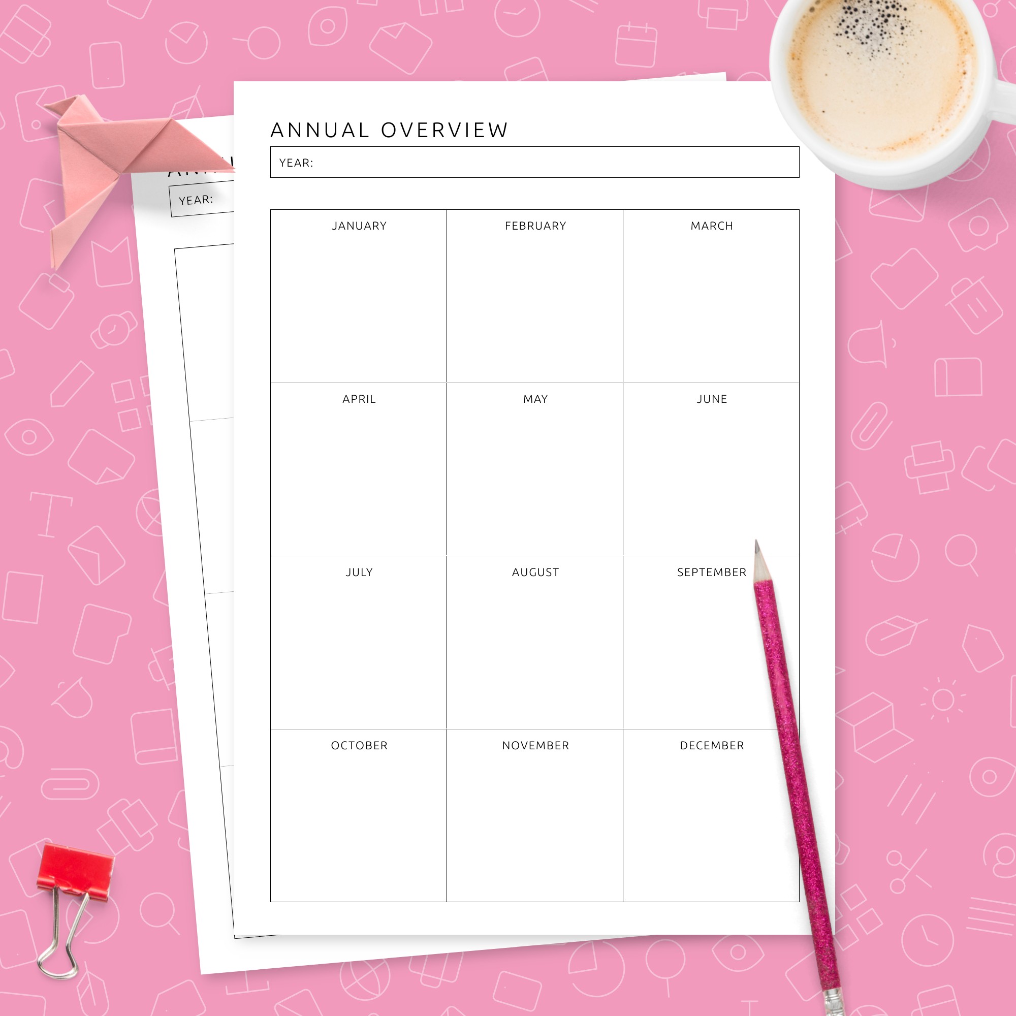 Annual Overview Template Template - Printable PDF