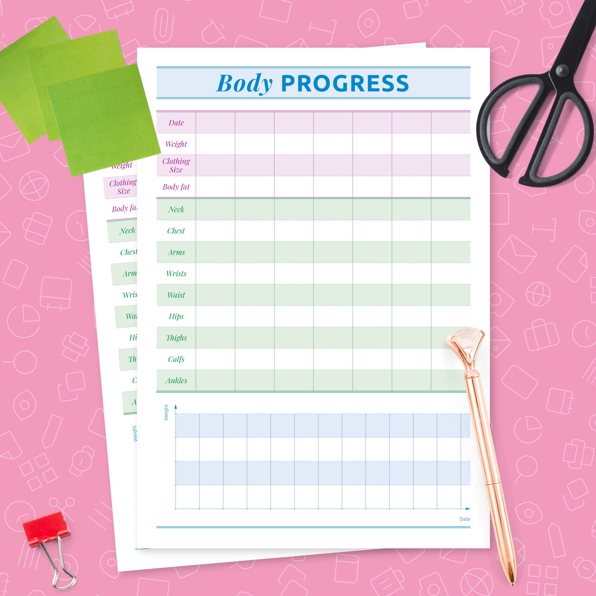 Body Progress Template - Download Printable PDF