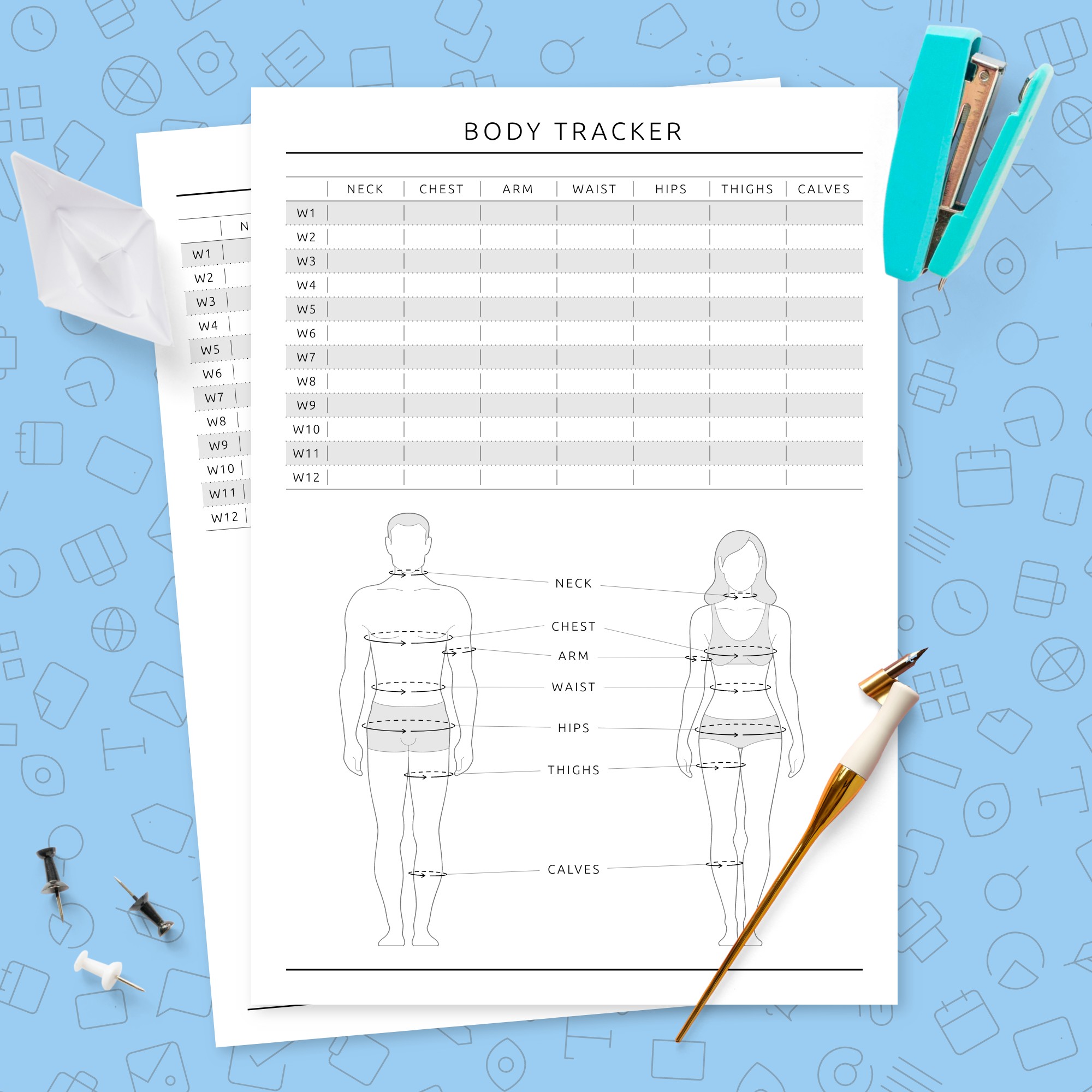 Body Tracker Template - Download Printable PDF