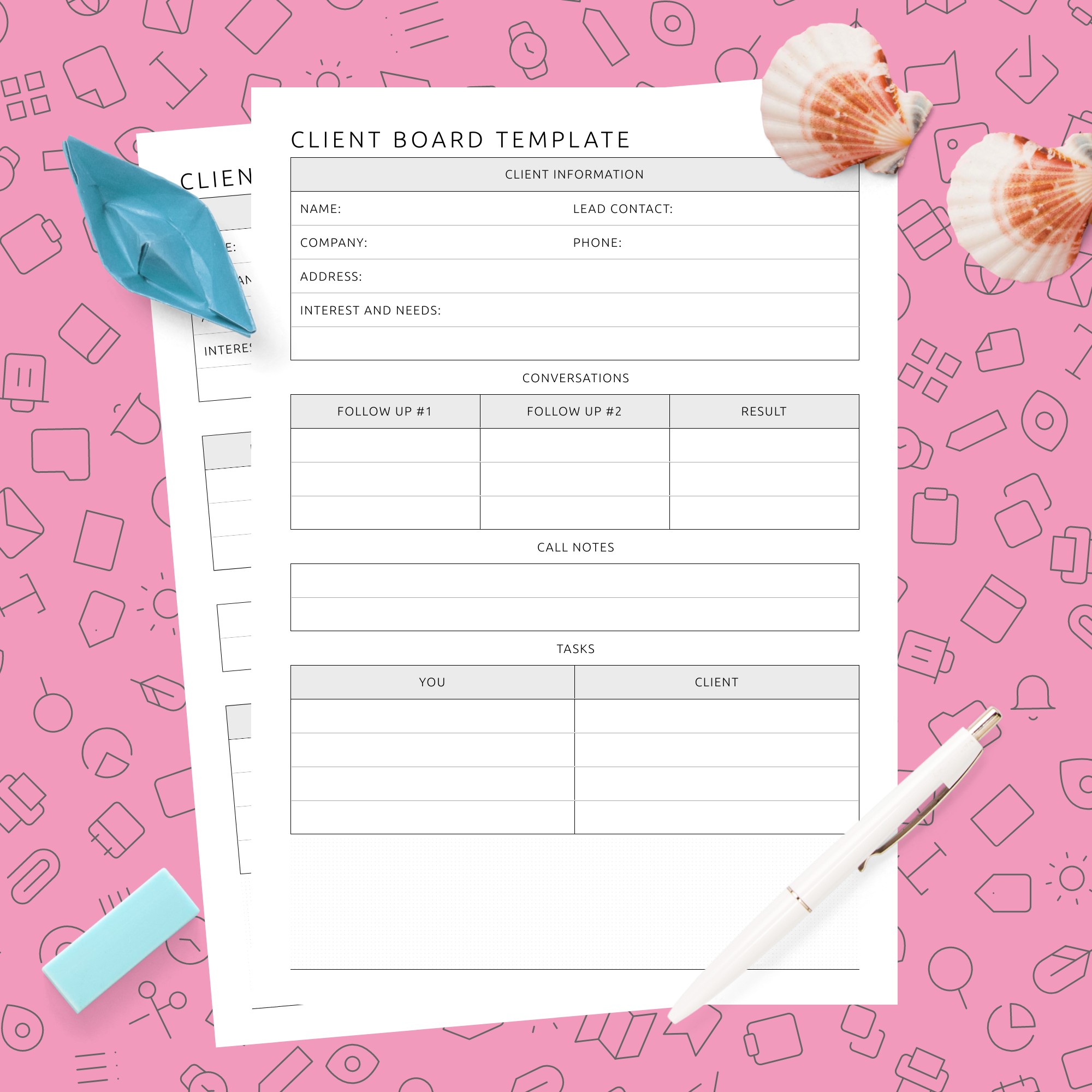 Client Board Template Template - Printable PDF