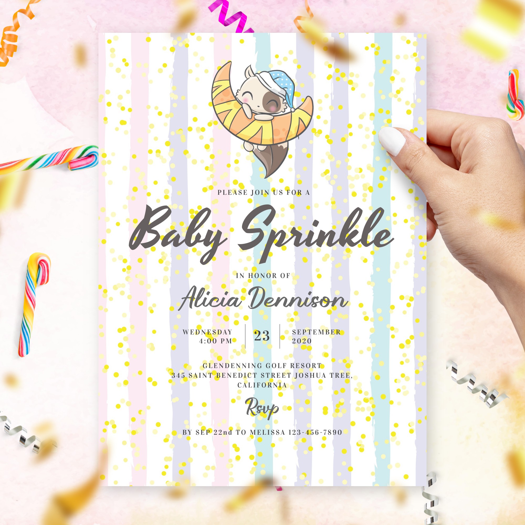 Colored Baby Sprinkle Invitation Template Online Maker