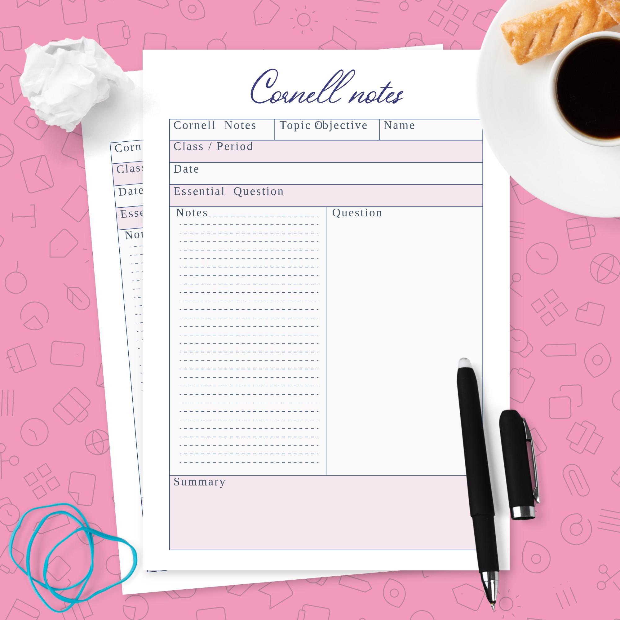 Cornell Worksheet Template Template - Printable PDF