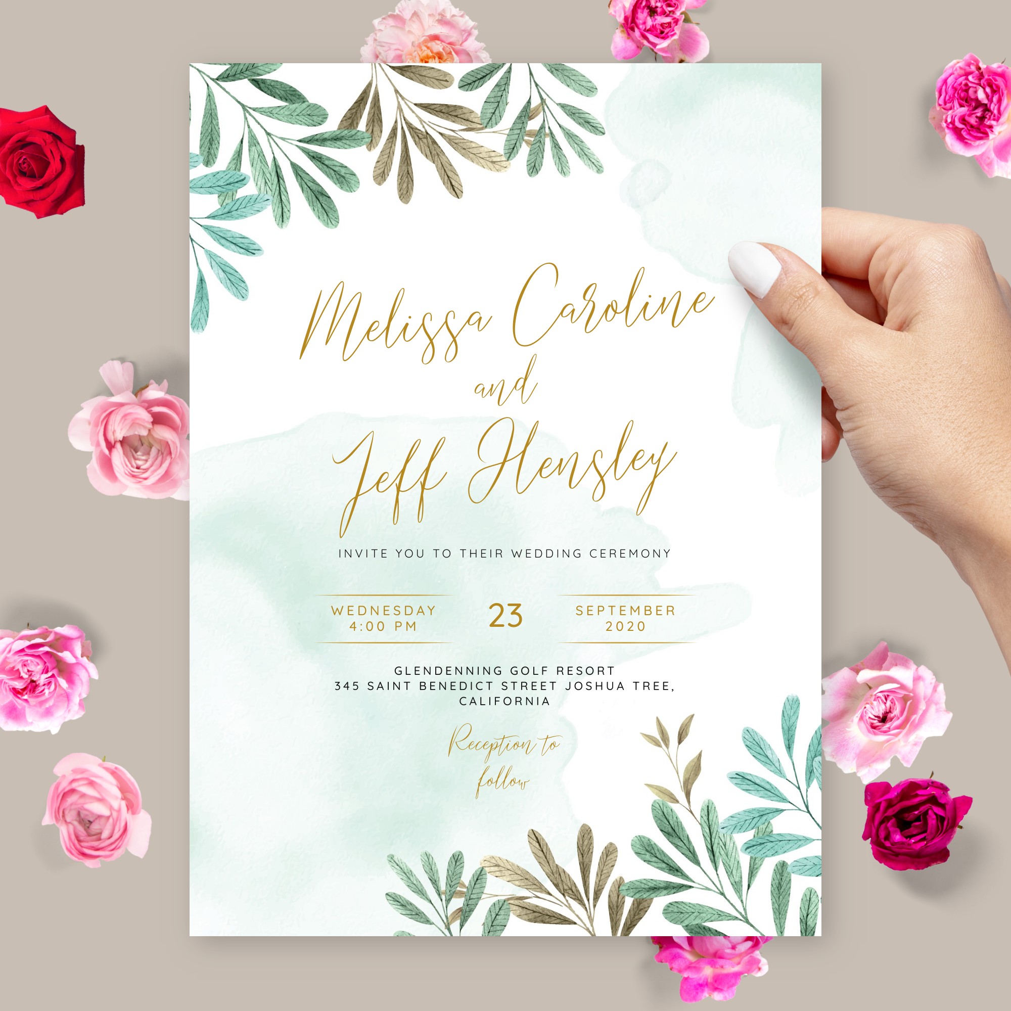 Custom Floral Destination Wedding Invite Template Online Maker