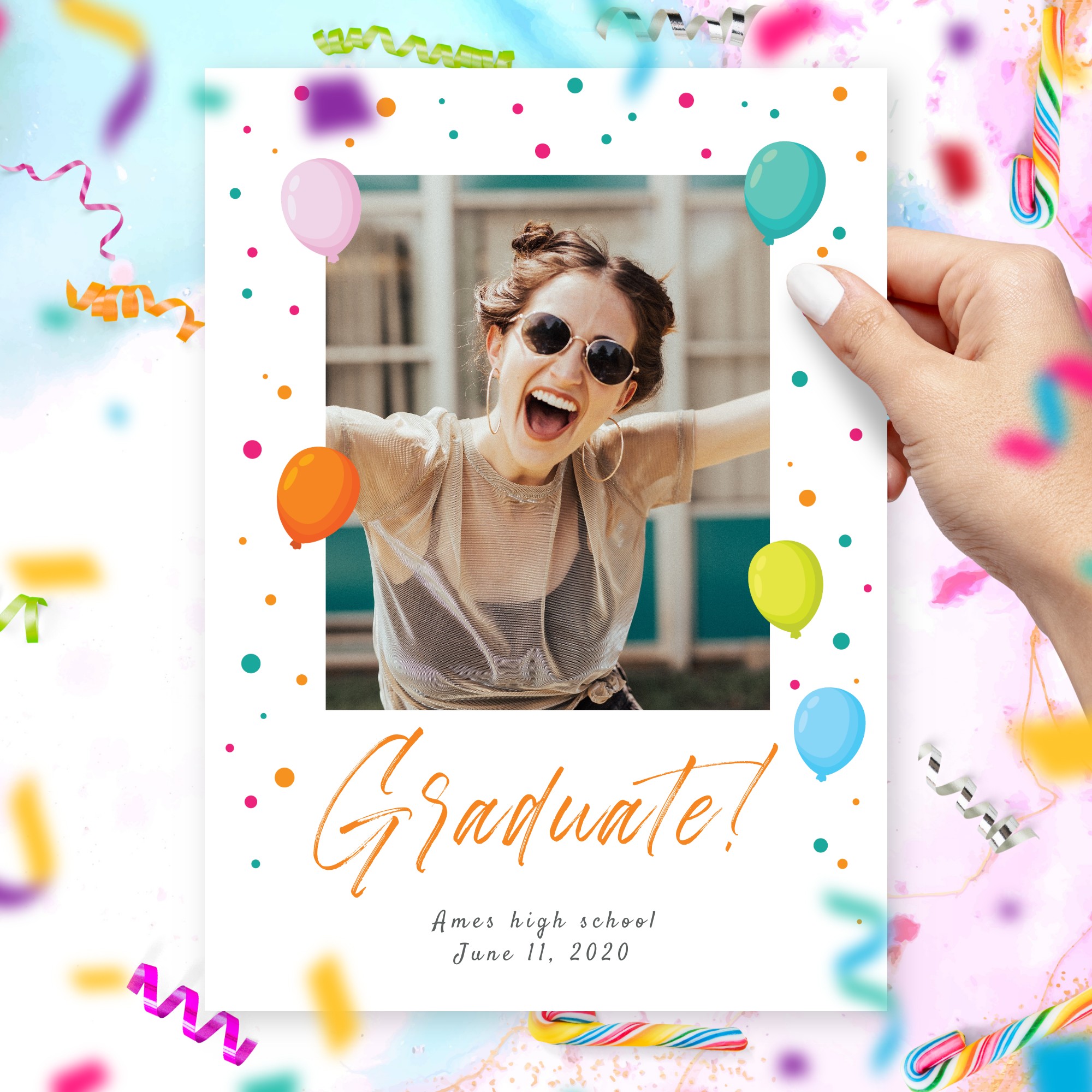 Cute Graduation Announcement Template Online Maker