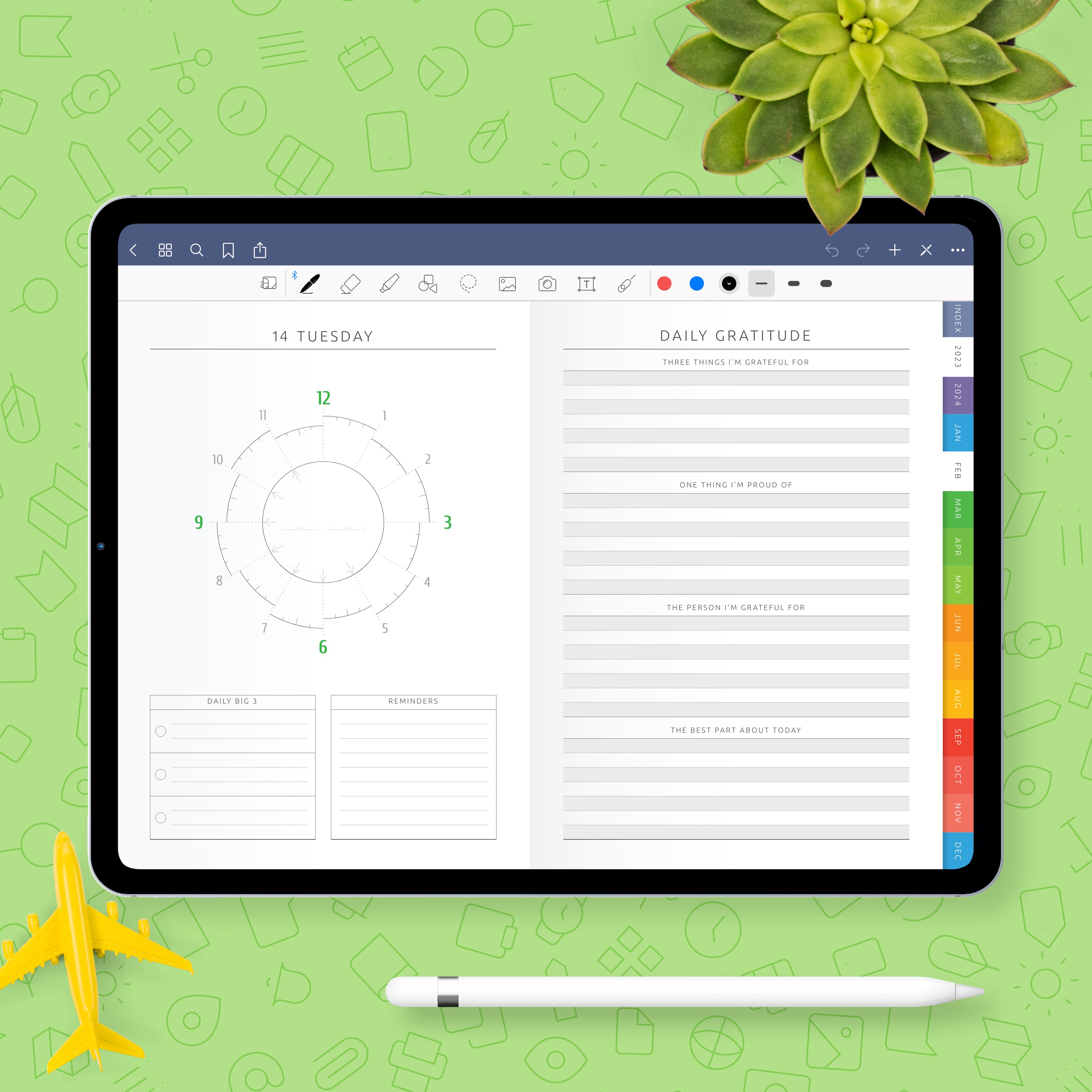 Digital Daily Productivity Planner Template For GoodNotes Notability 