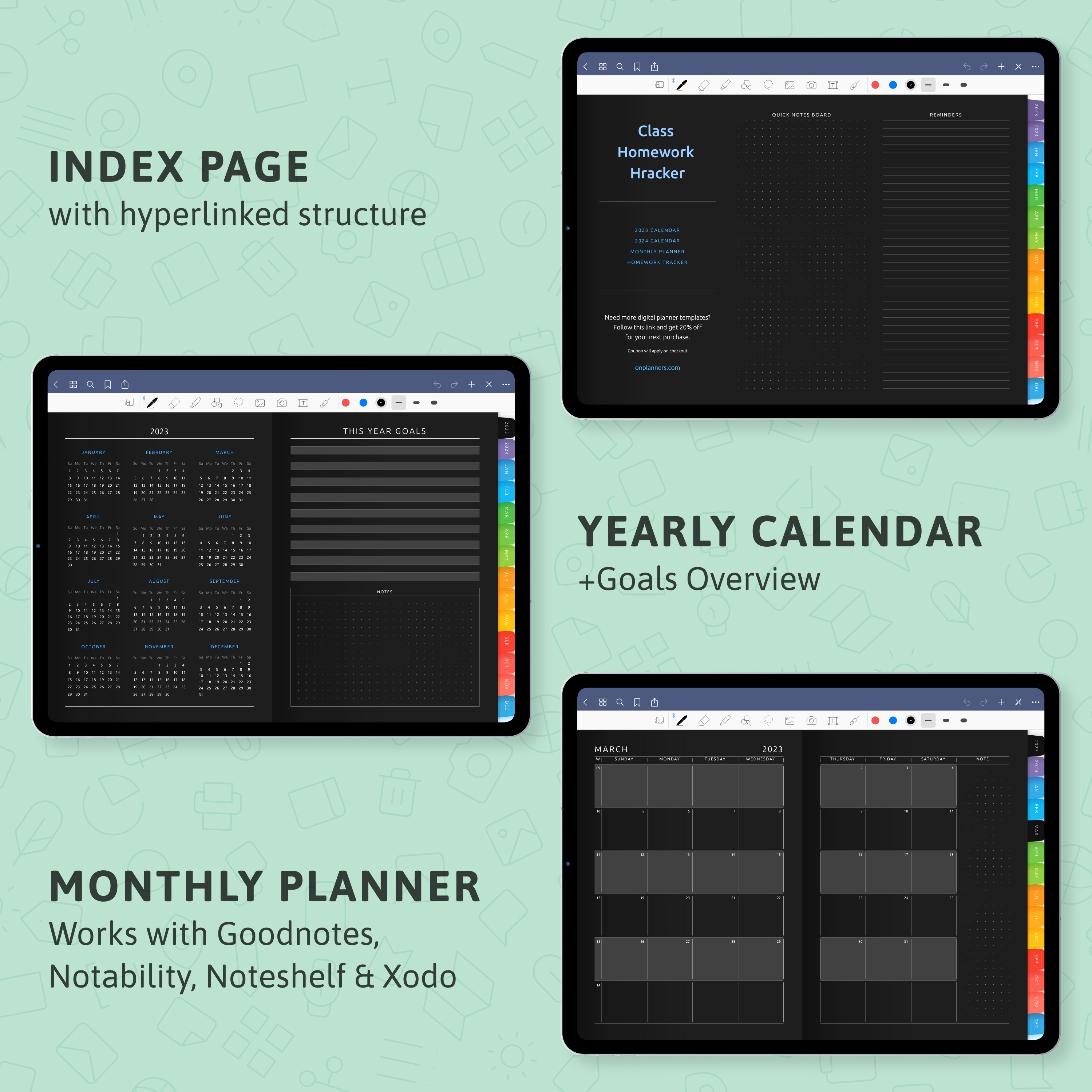 Digital Class Homework Tracker PDF for: GoodNotes; Notability; iPad ...