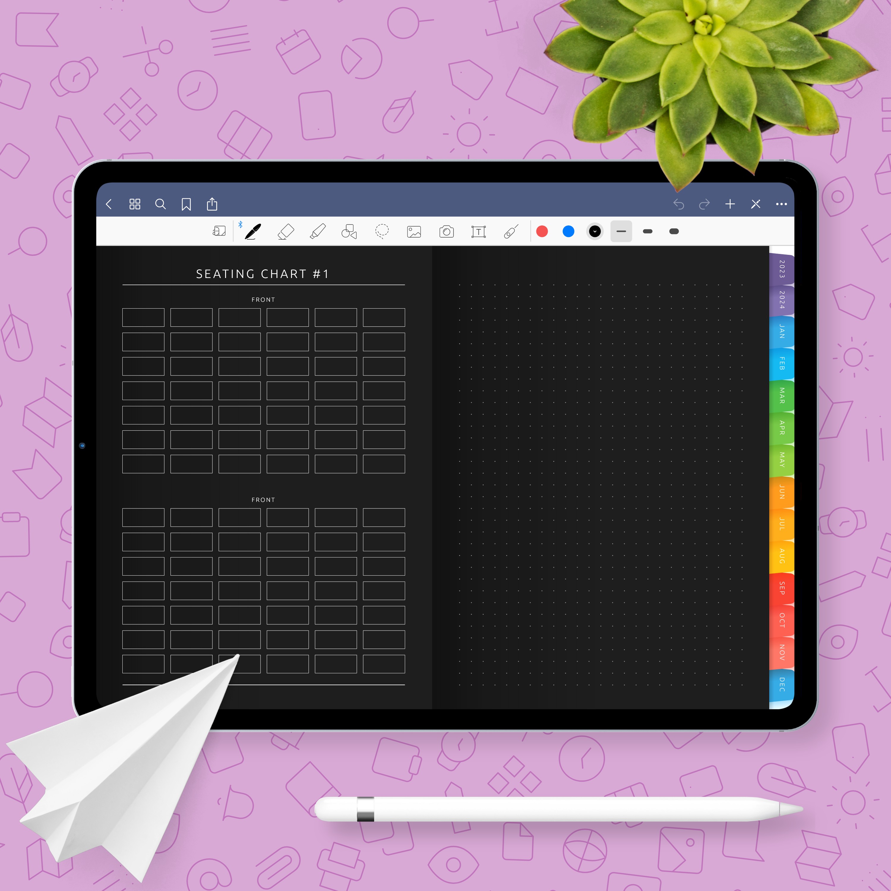 Digital Class Seating Chart PDF for: GoodNotes; Notability; iPad; Android