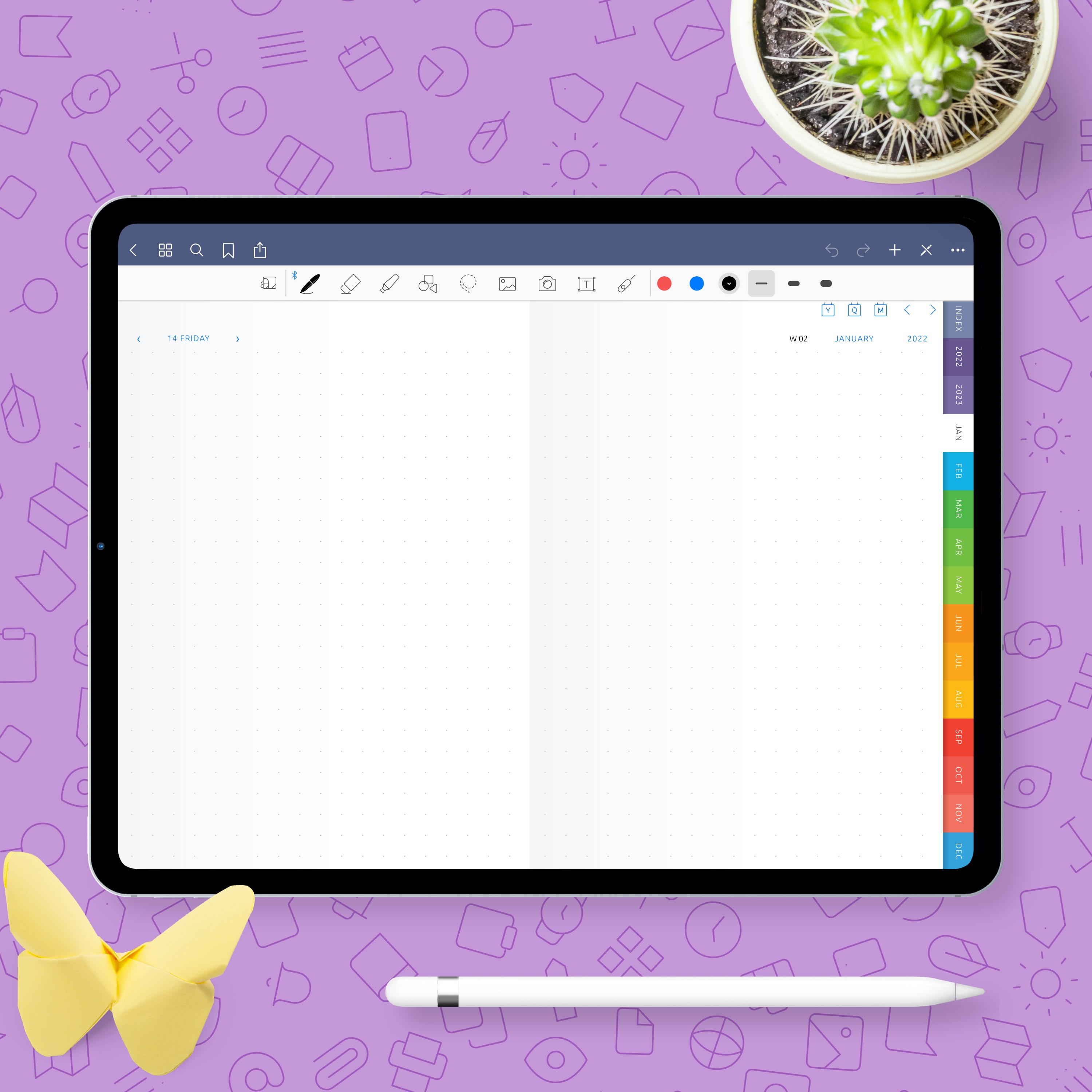 Get 2026 - 2027 Daily Dot Grid Notebook for iPad, Android Tablets
