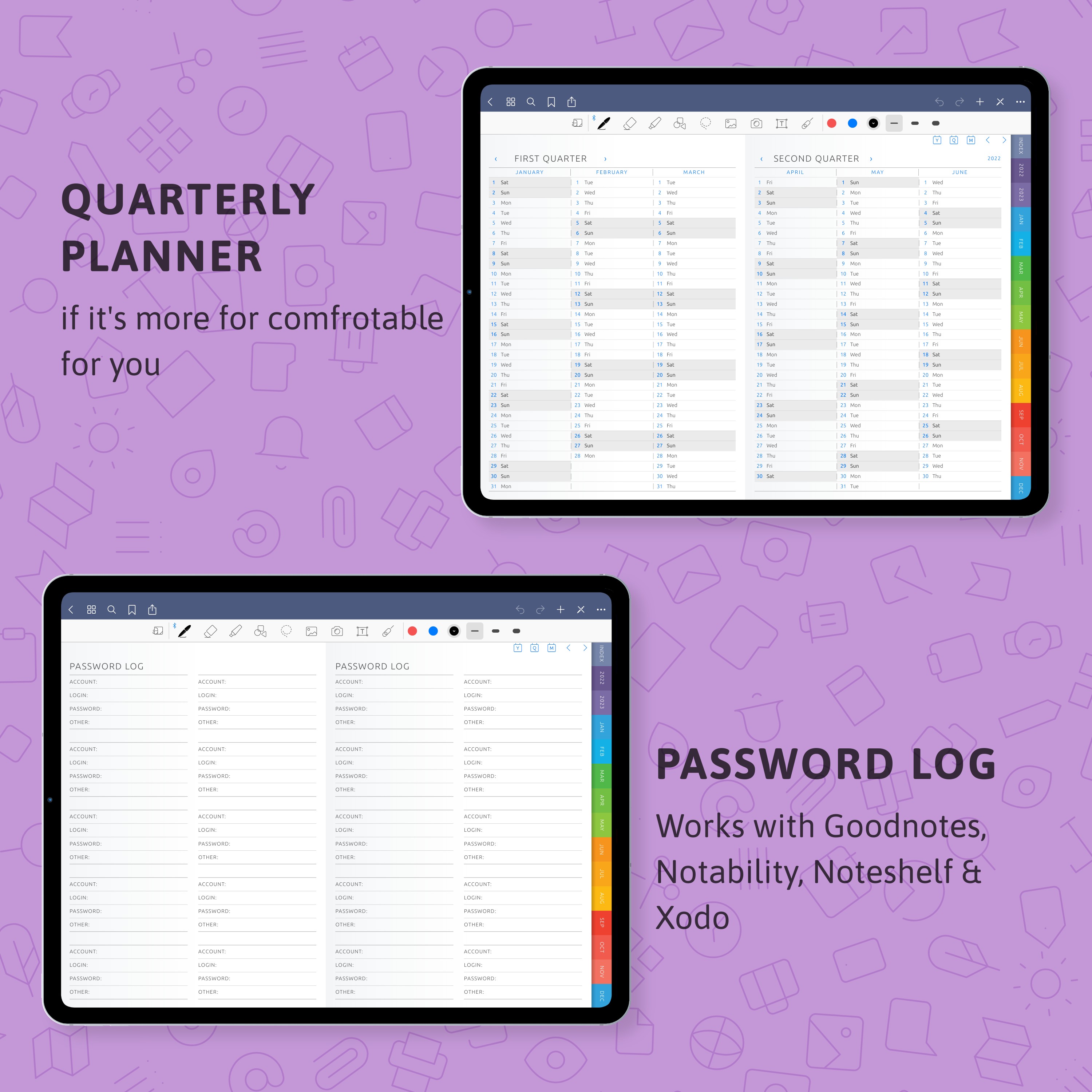 Get 2025 - 2026 Daily Dot Grid Notebook for iPad, Android Tablets