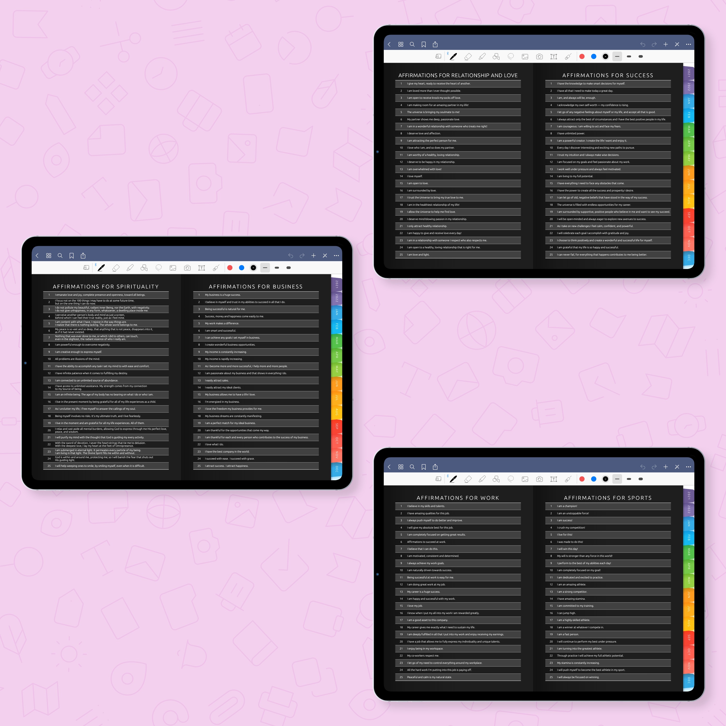 Digital Goal Setting Planner PDF for: GoodNotes; Notability; iPad; Android