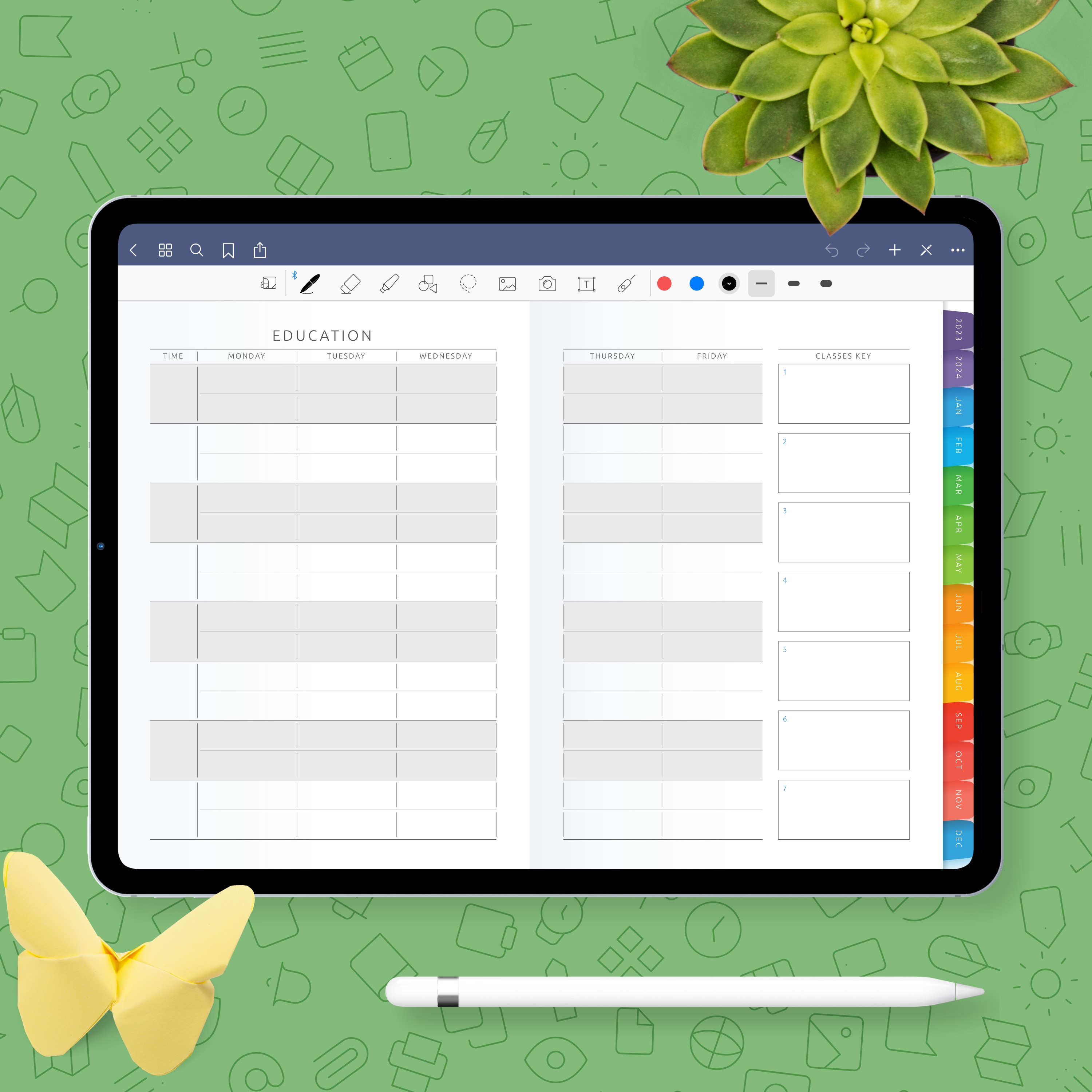 Digital Study Timetable Template For GoodNotes Notability IPad Android