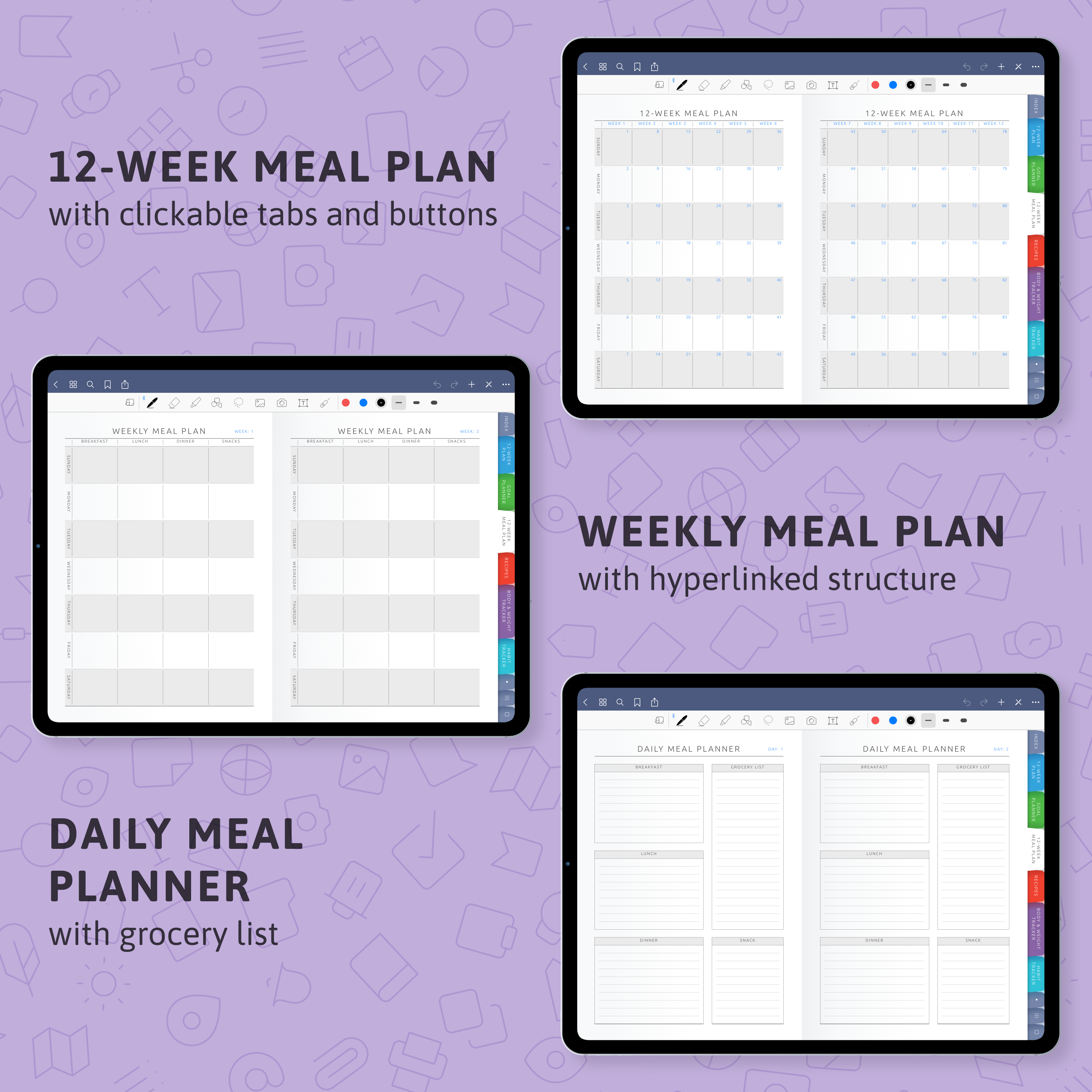 Digital Wellness Planner (Light Theme) for handwriting apps - download ...