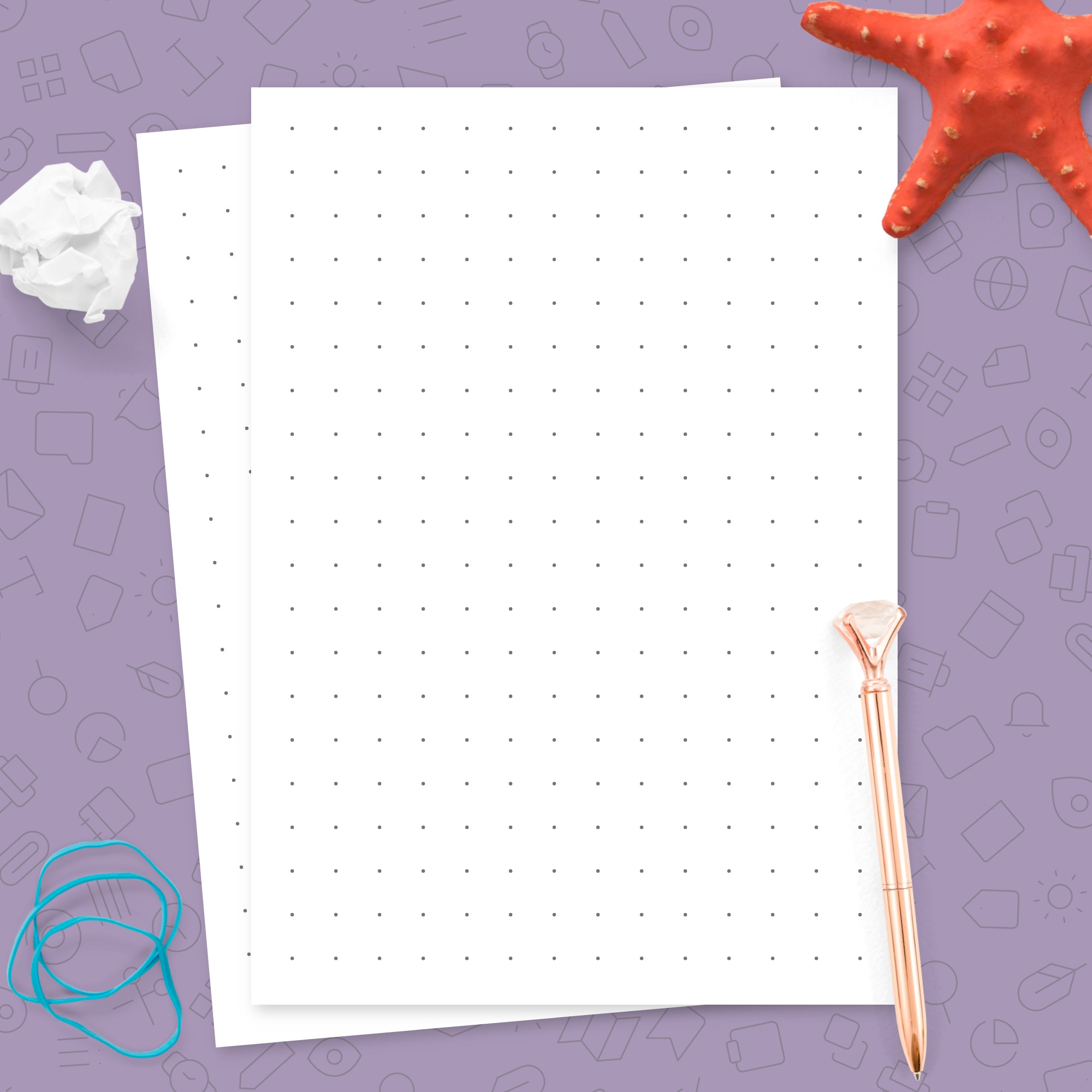 Dot Grid Paper With 10 mm Spacing Template - Printable PDF