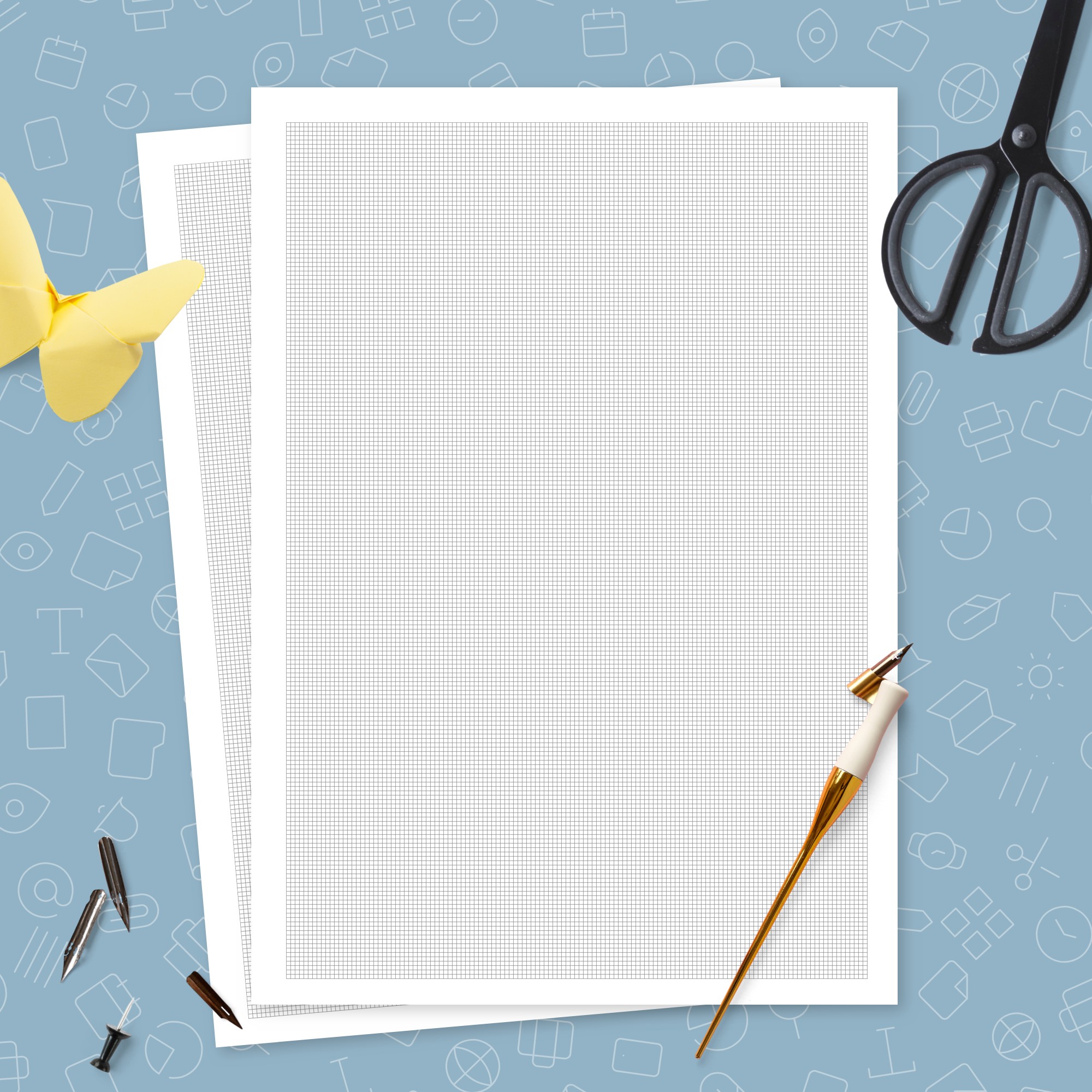 Engineering Graph Paper 1mm Squares Template - Printable PDF