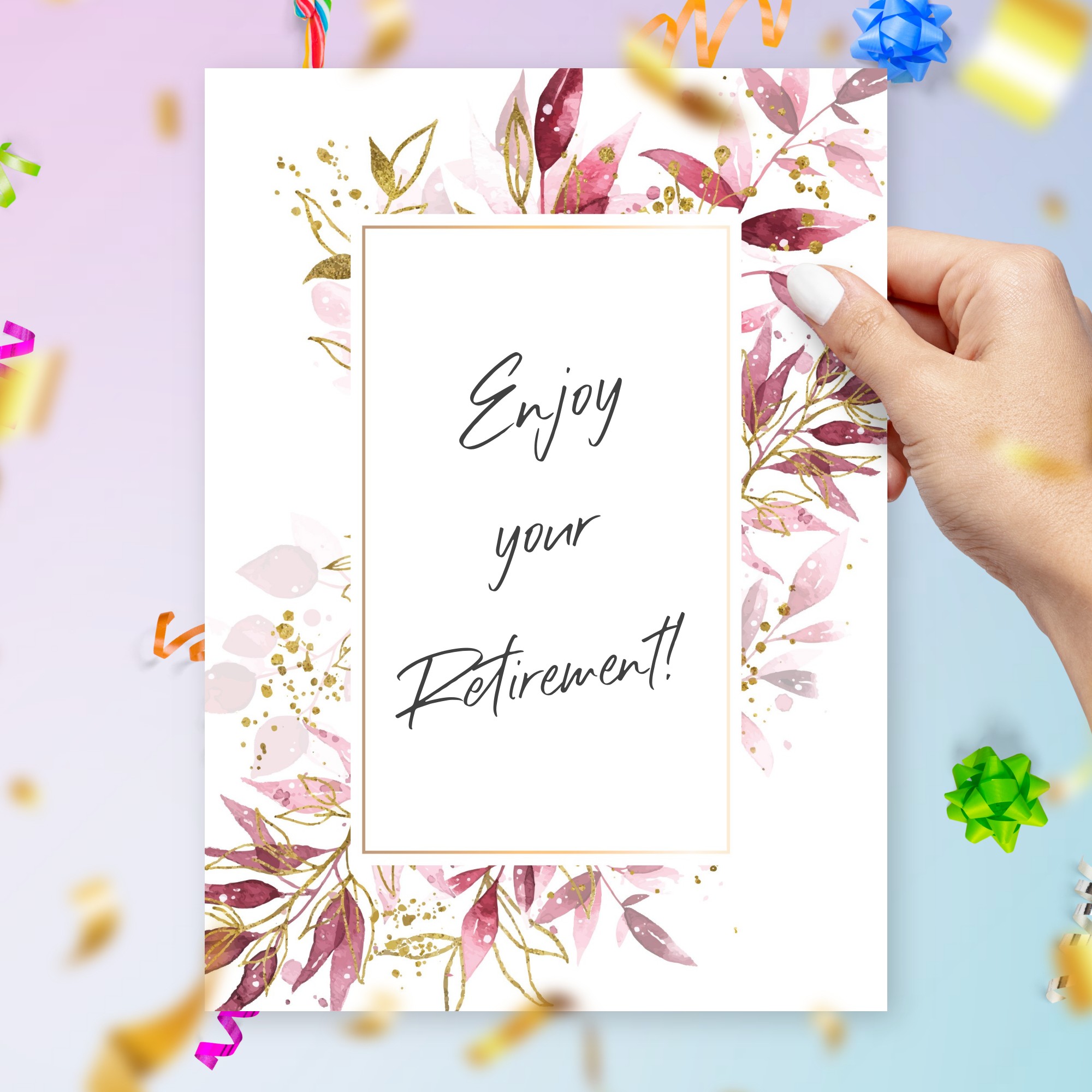 Fall Style Retirement Greeting Card Template Editable Online