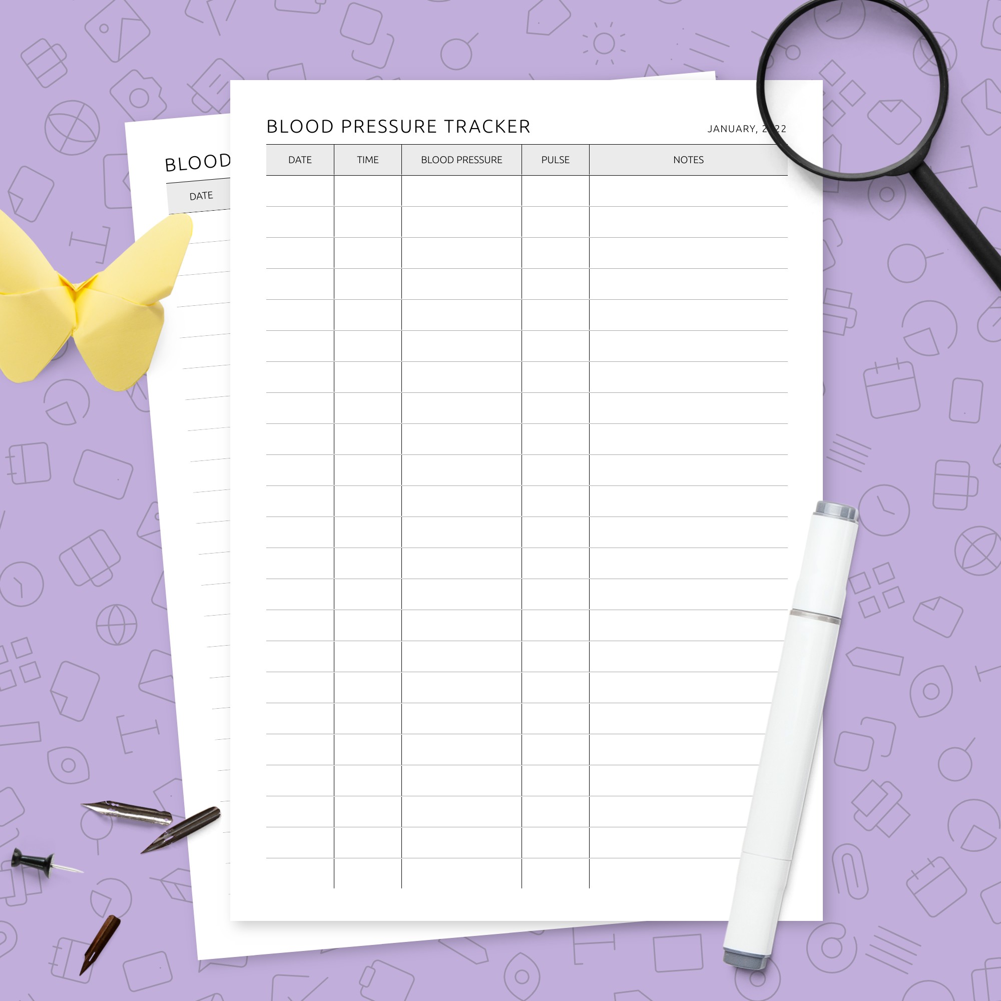 Formal Blood Pressure Tracker Template