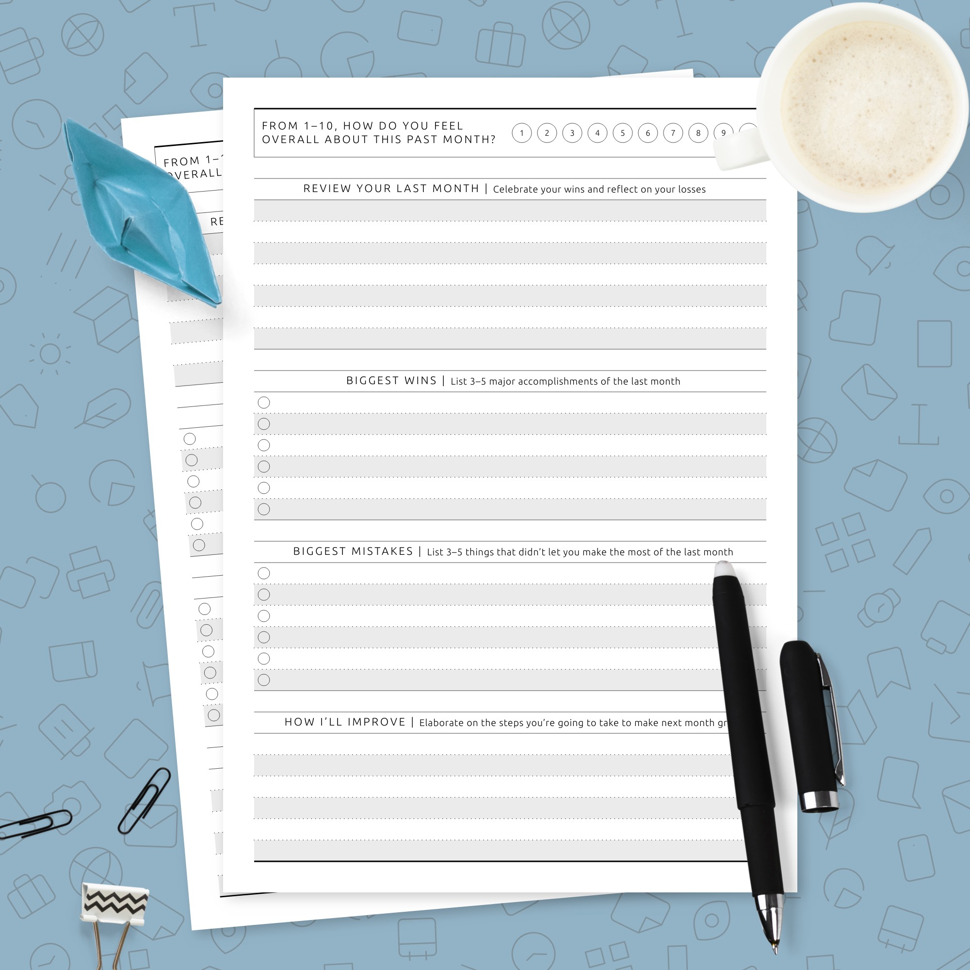 Formal Monthly Goals Performance Track Template - Printable PDF