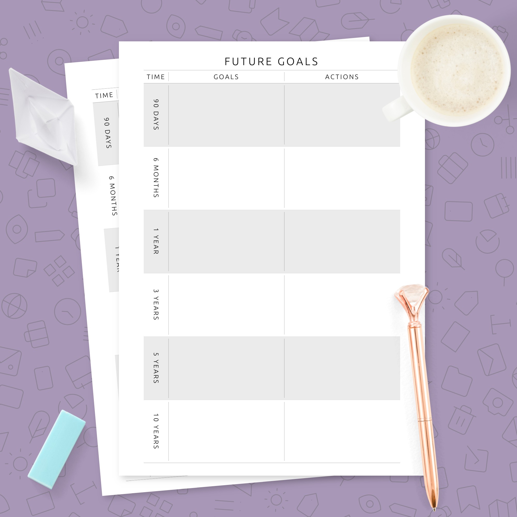 Future Goals Template Template - Printable PDF