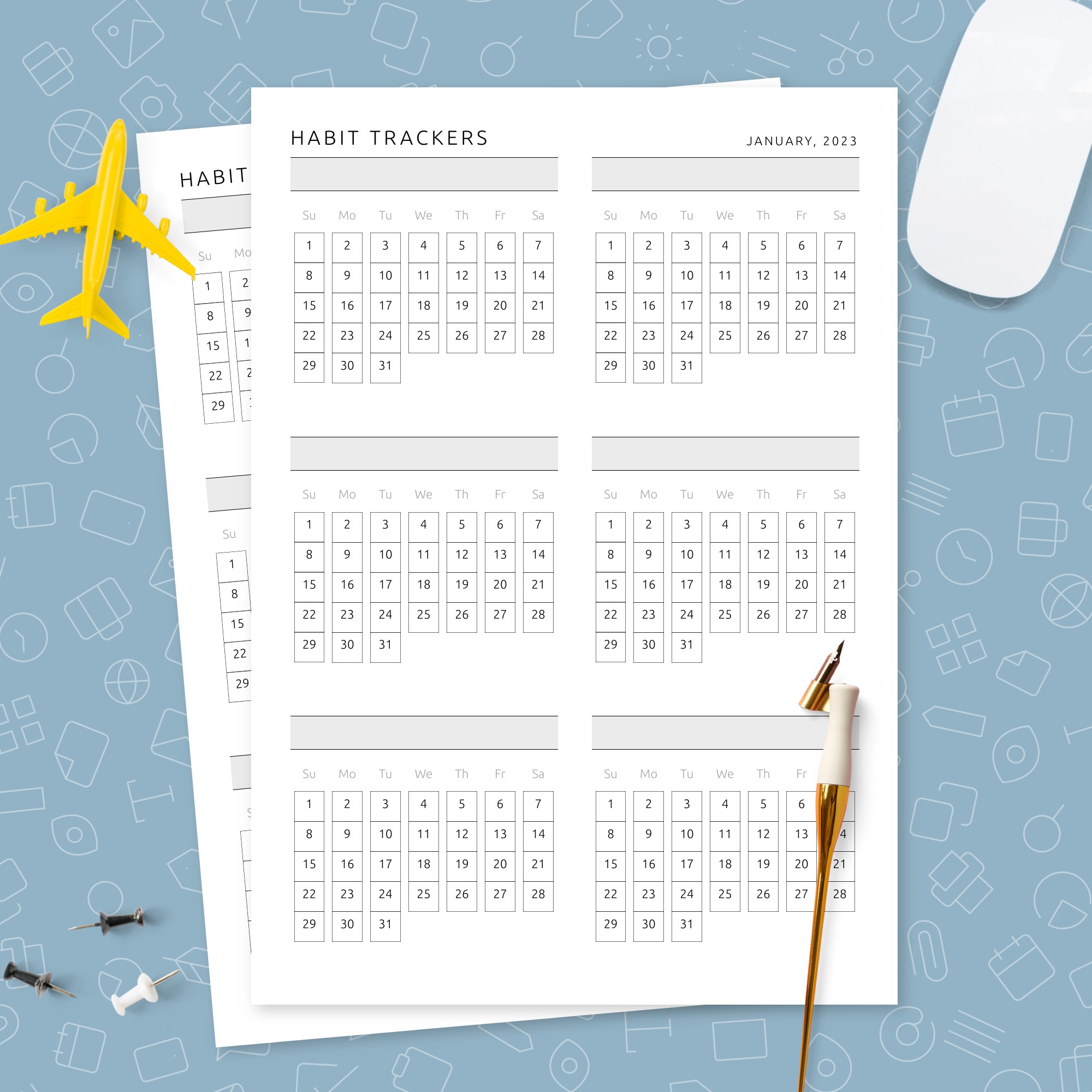 Habit Tracker Simple Monthly Template Template - Printable PDF