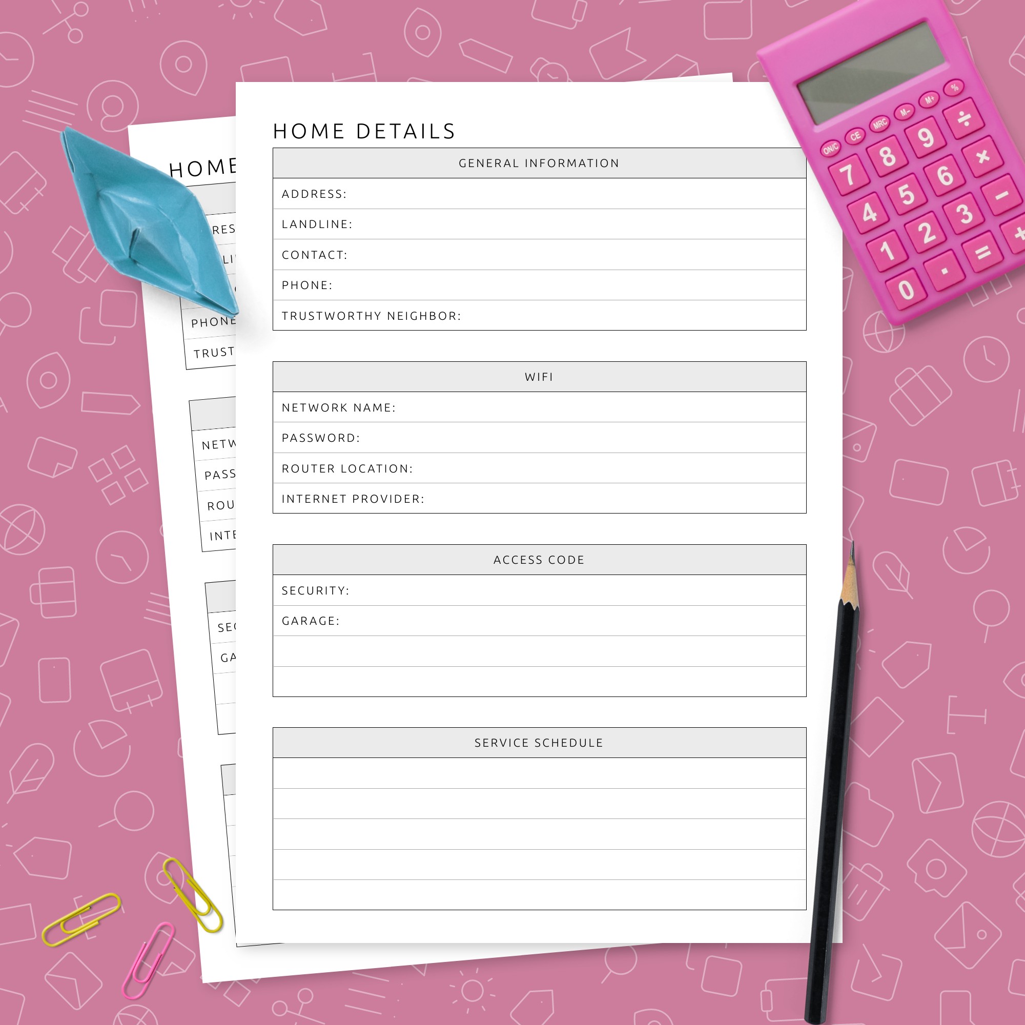 Home Details Template Template - Printable PDF
