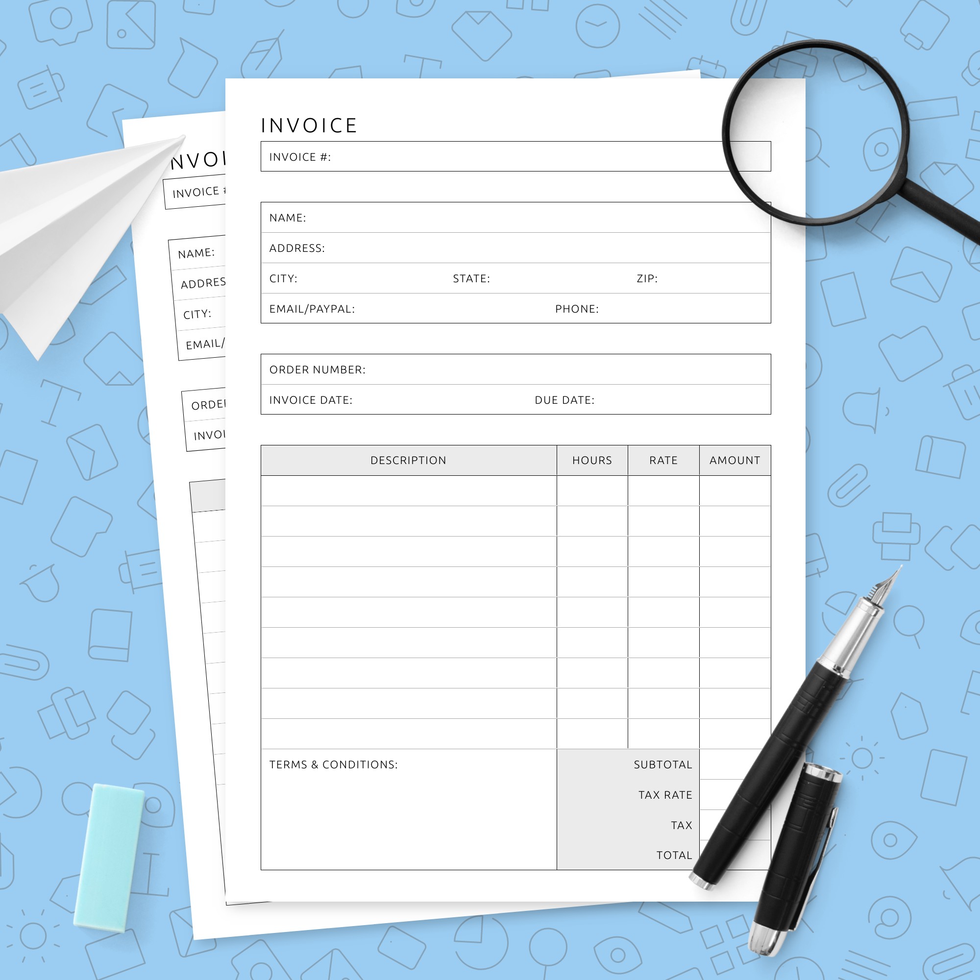 17 Blank Invoice Templates Ai Psd Word Examples Printable Blank ... 17 Blank Invoice Templates Ai Psd Word Examples Printable Blank ...