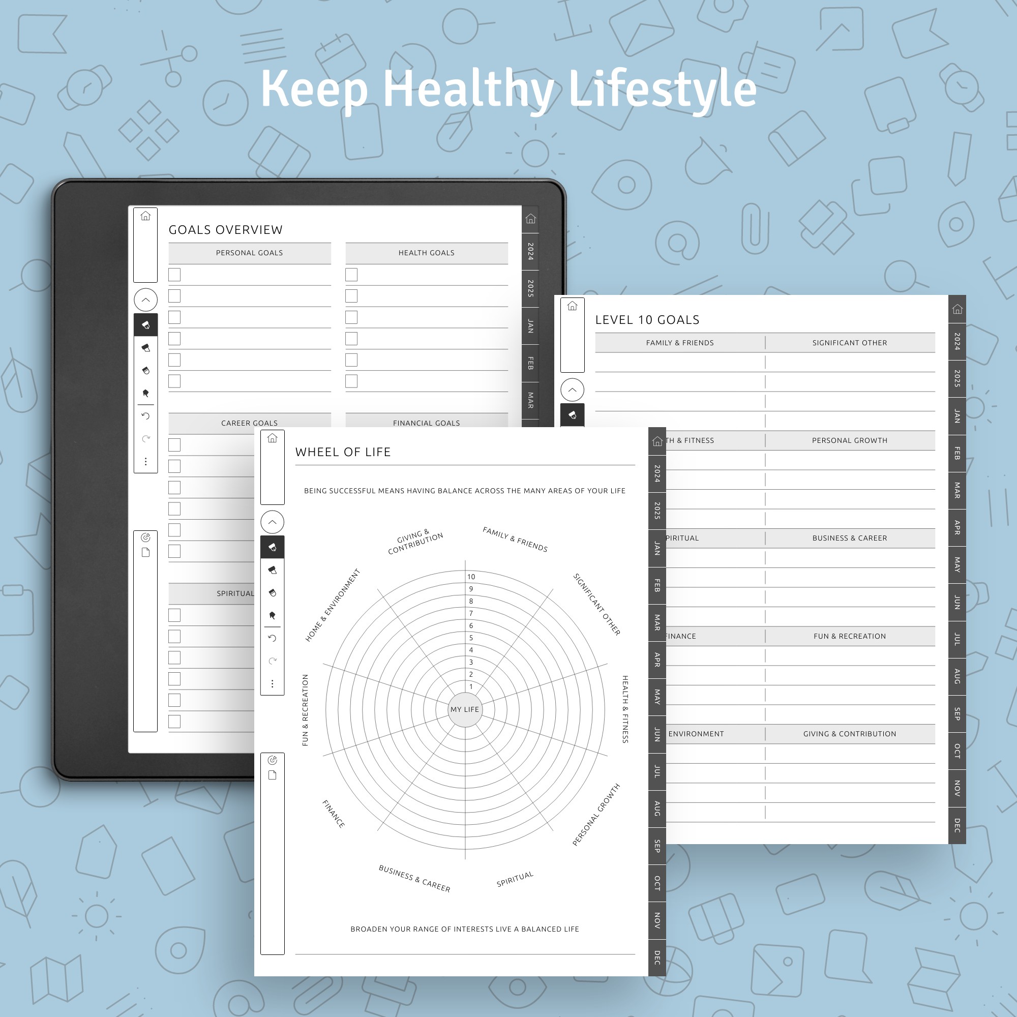 Download Customizable Kindle Scribe Goal Planner