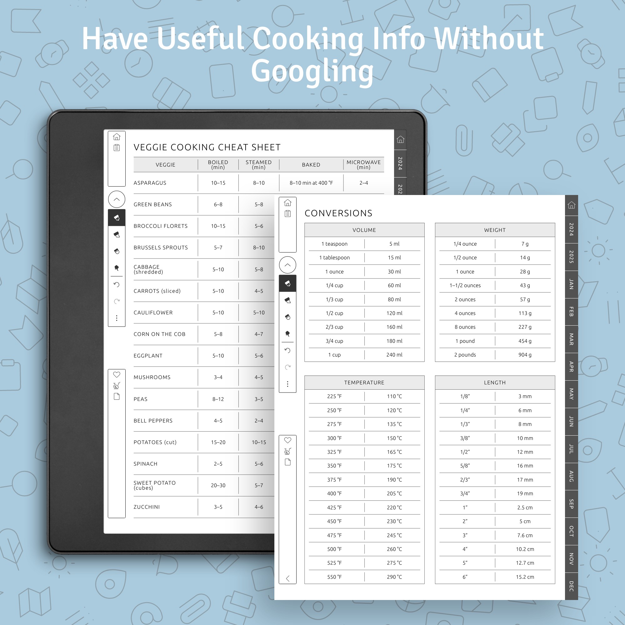 Download Customizable Kindle Scribe Meal Planner