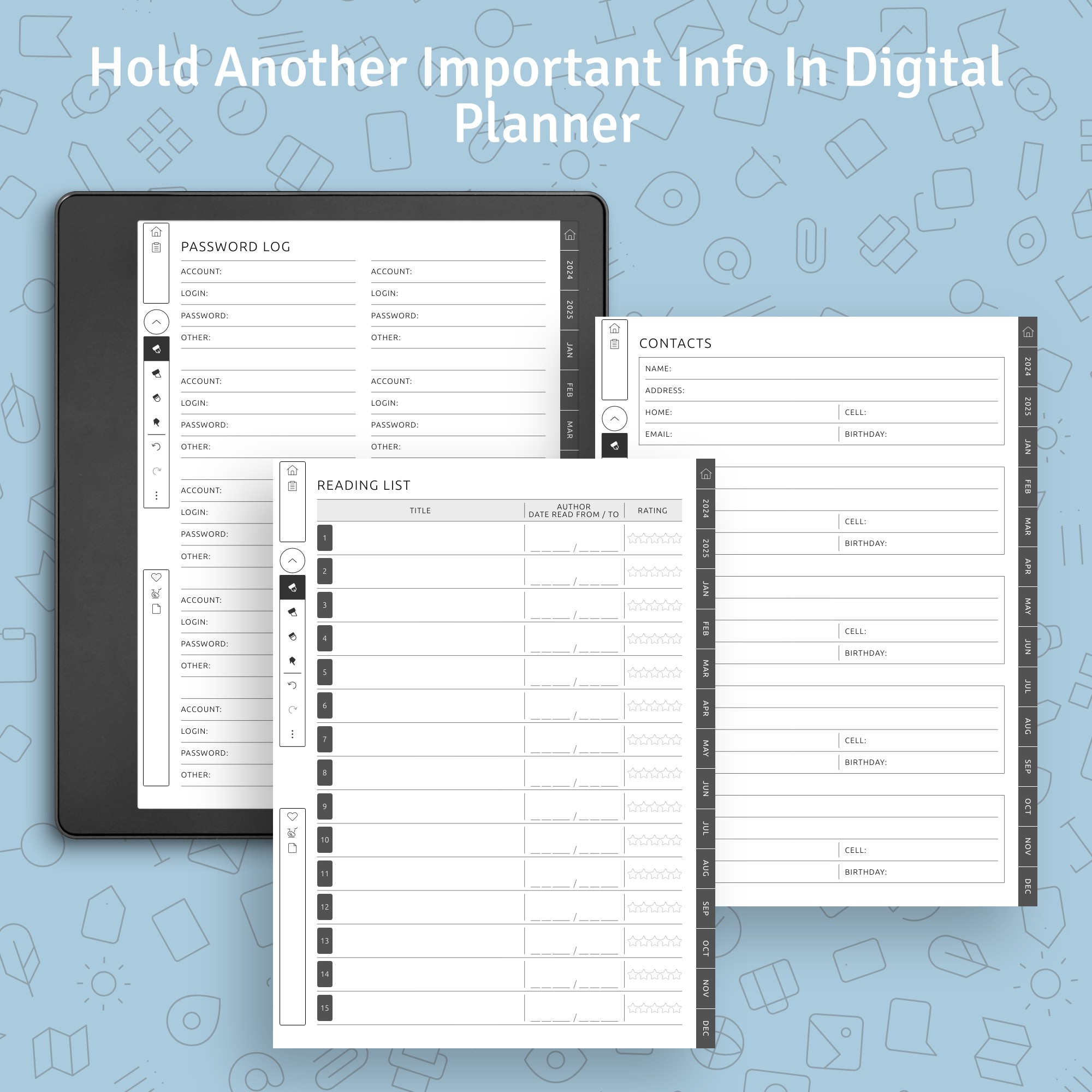 Download Customizable Kindle Scribe Meal Planner