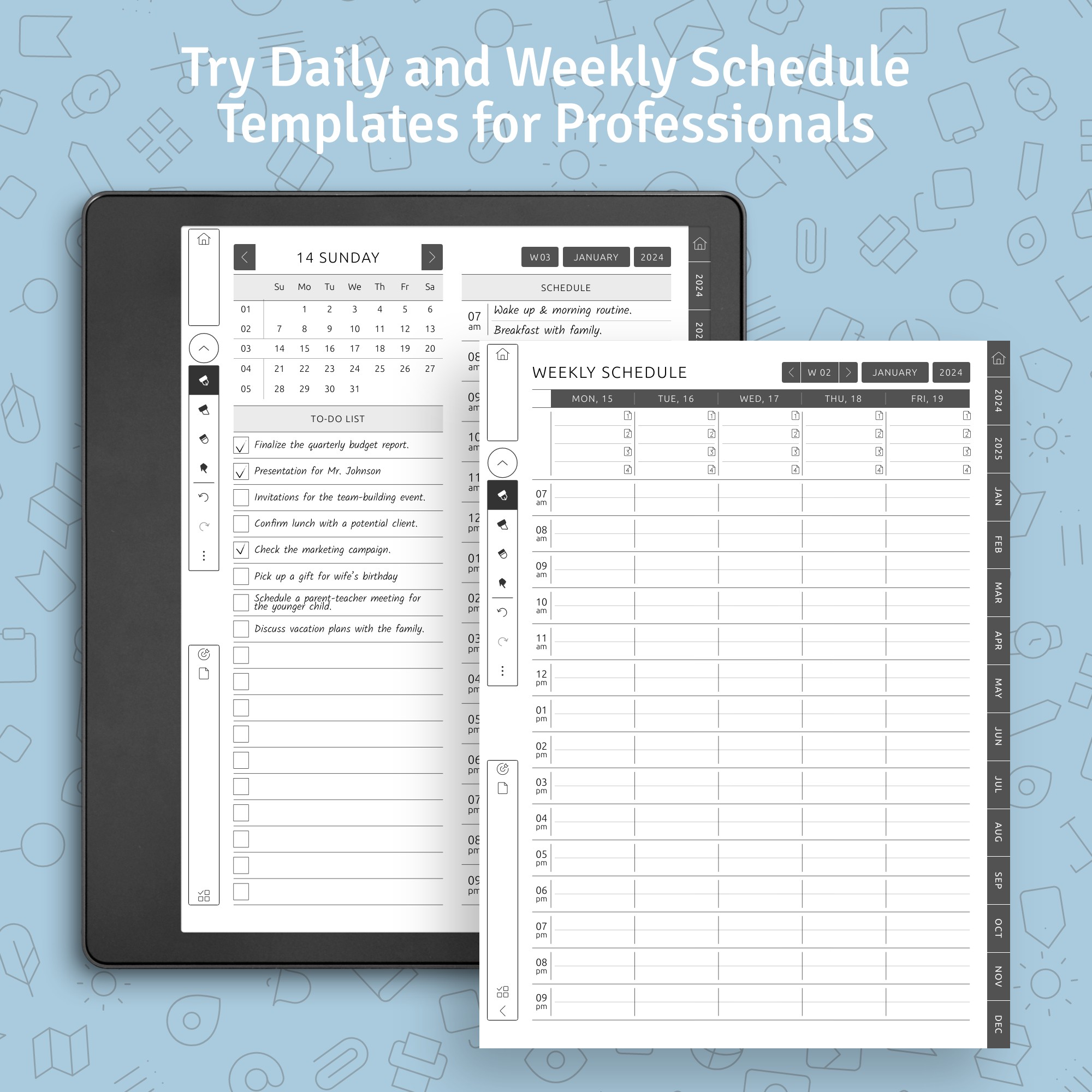 Download Customizable Kindle Scribe Productivity Planner