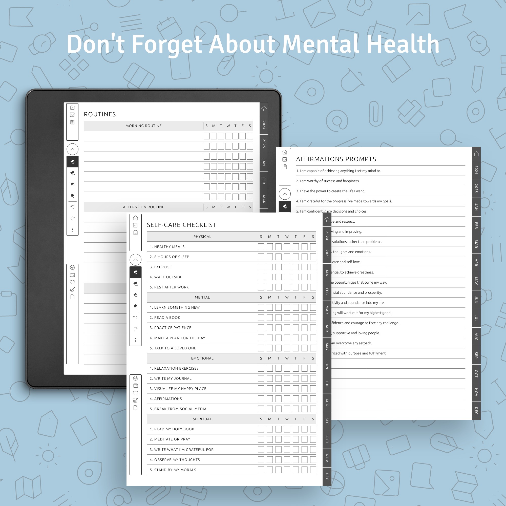 Download Customizable Kindle Scribe Weekly Planner