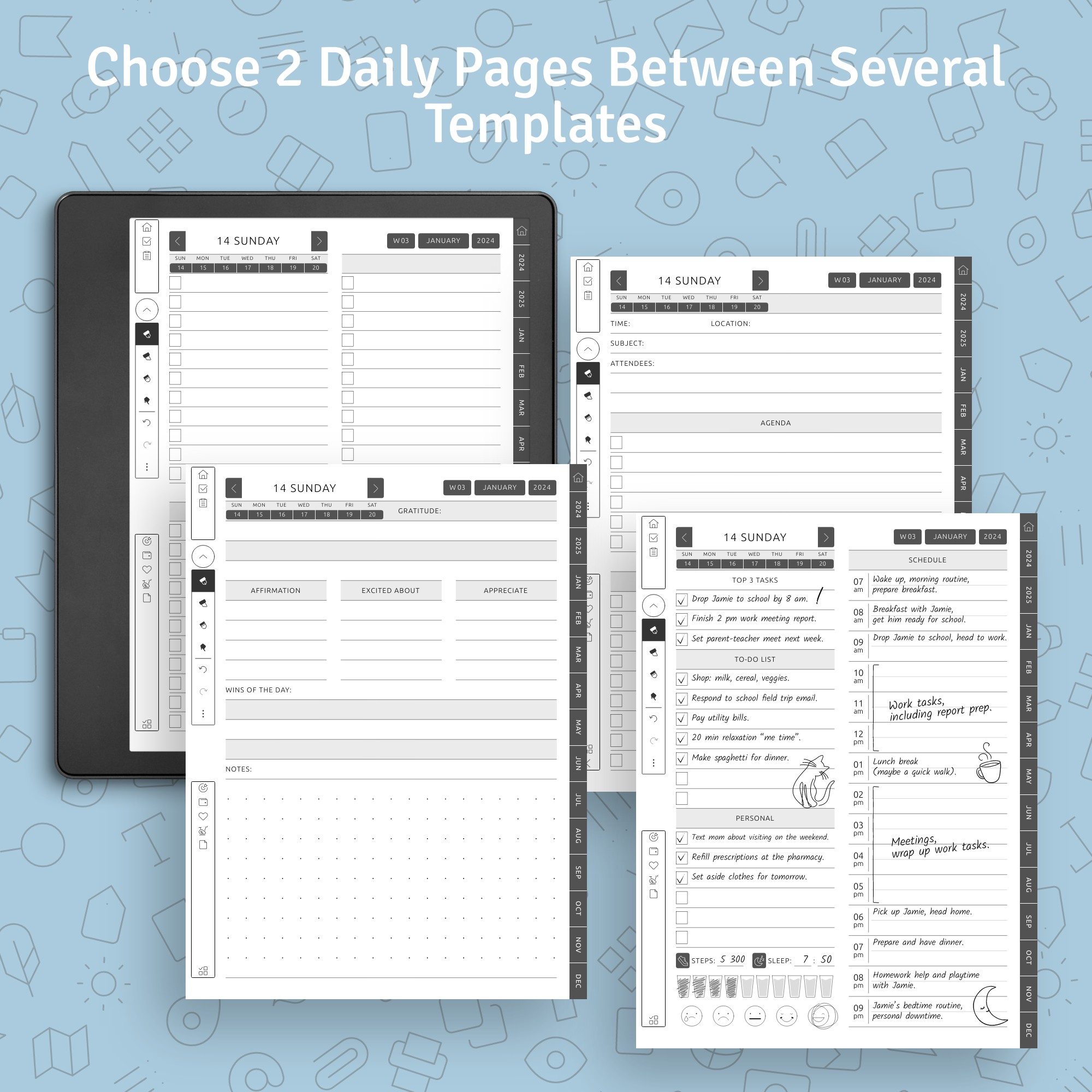 Download Customizable Kindle Scribe Weekly Planner