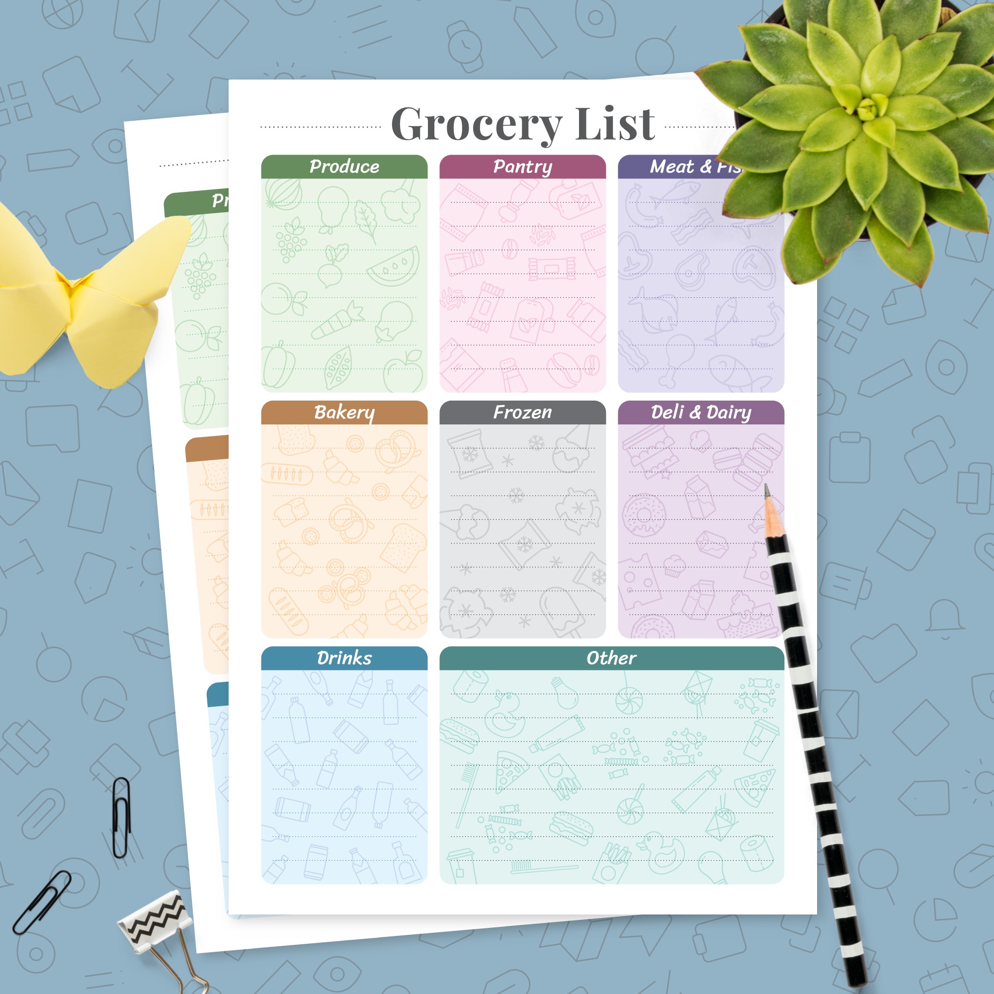Market Shopping List Template - Printable PDF