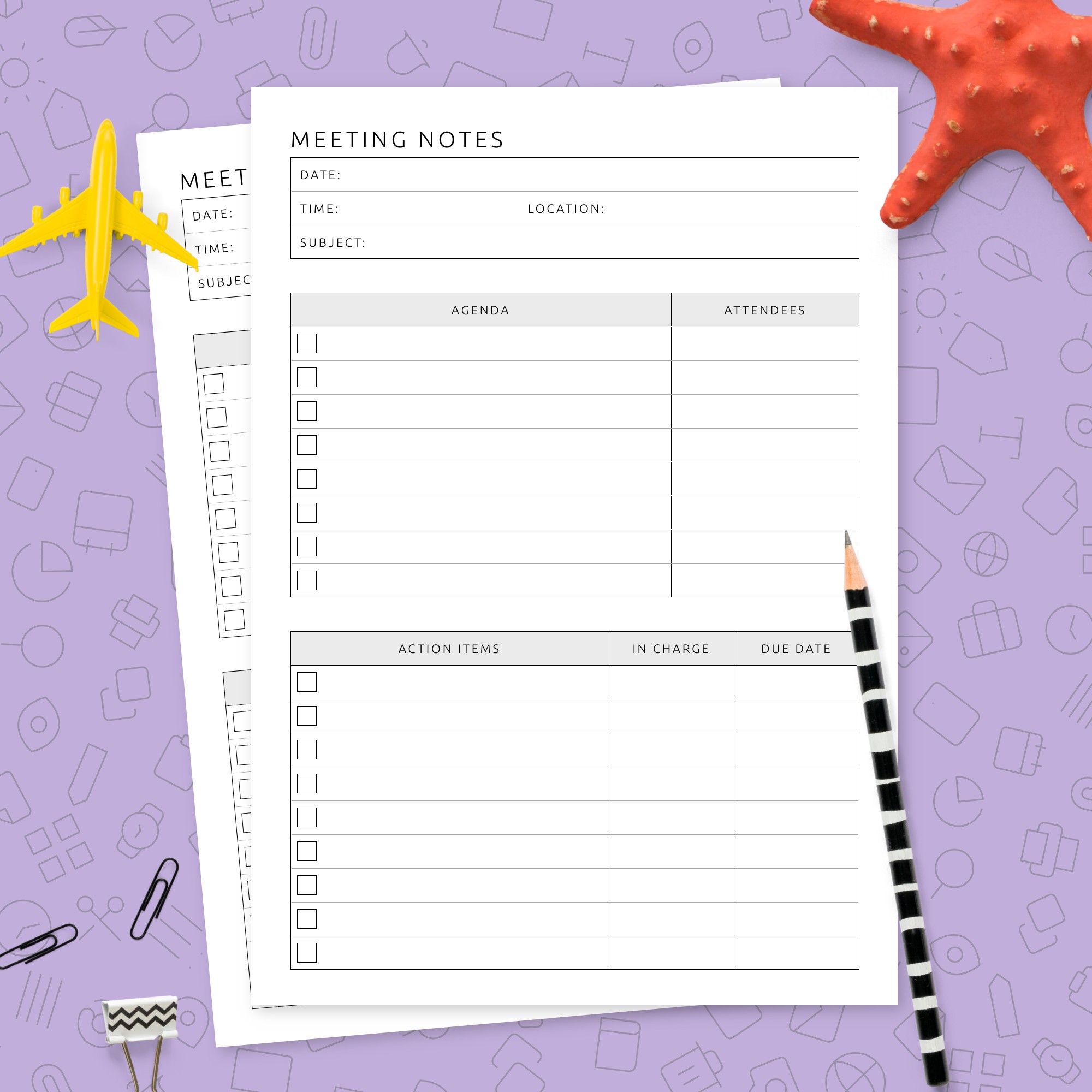 Meeting Notes Template Template - Printable PDF