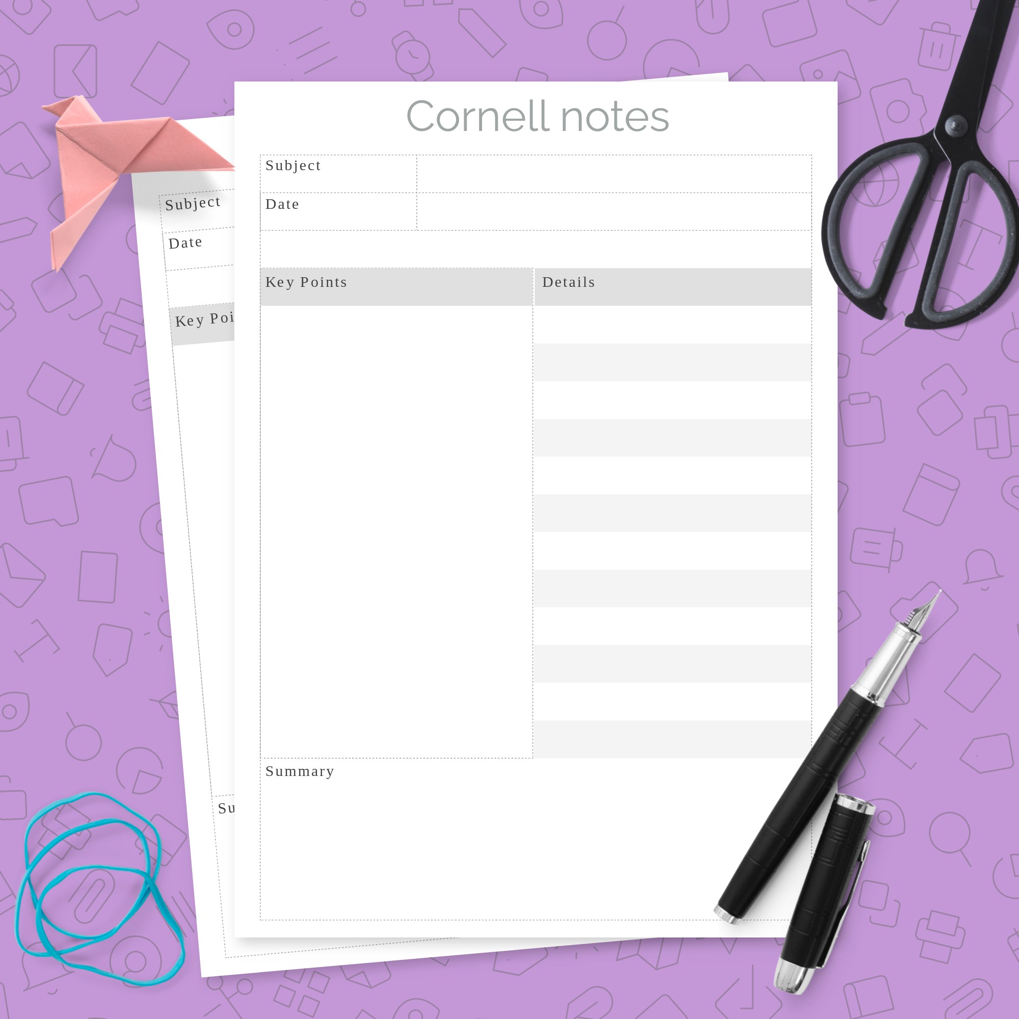 Minimalist Cornell Notes Template Template - Printable PDF