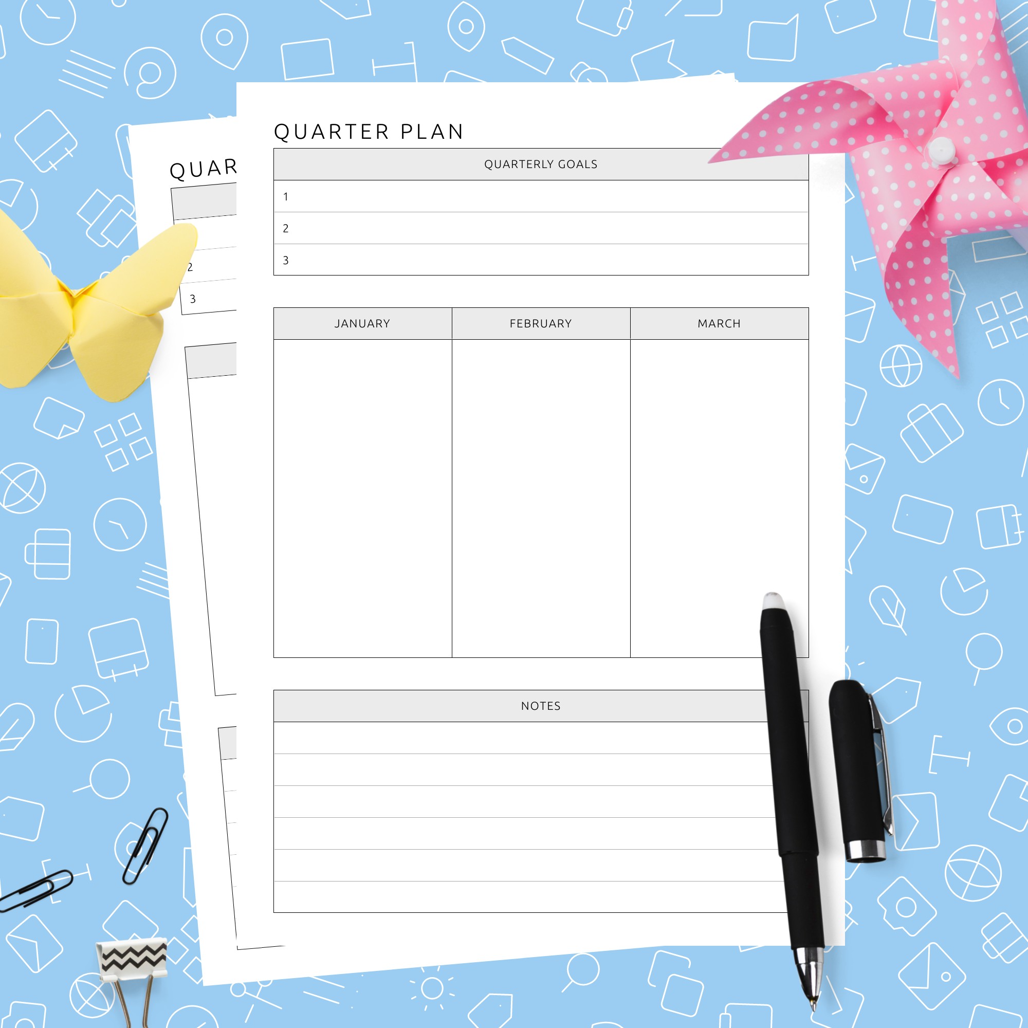 Quarter Plan Template Template - Printable PDF