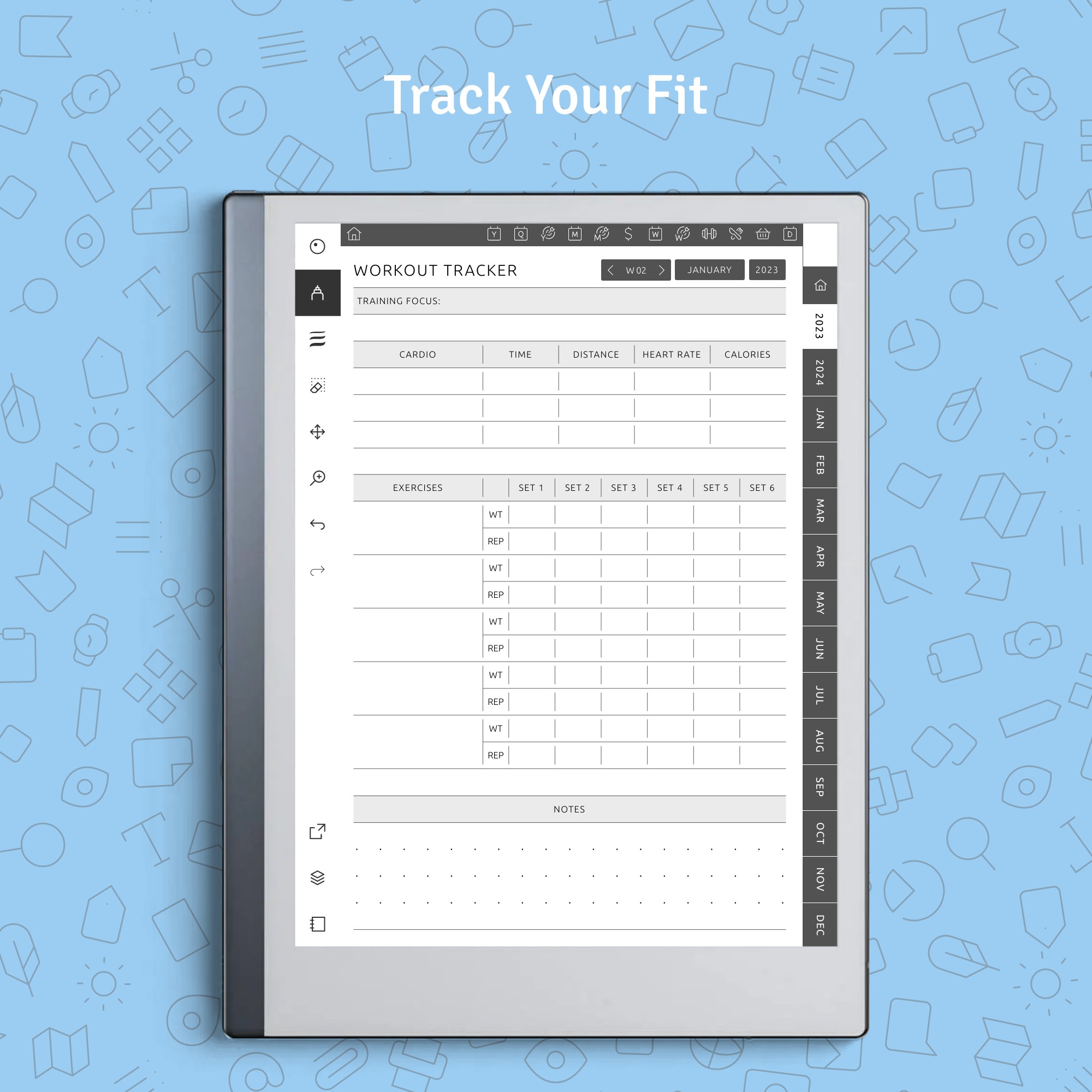 Download reMarkable Weekly Planner Hyperlinked PDF