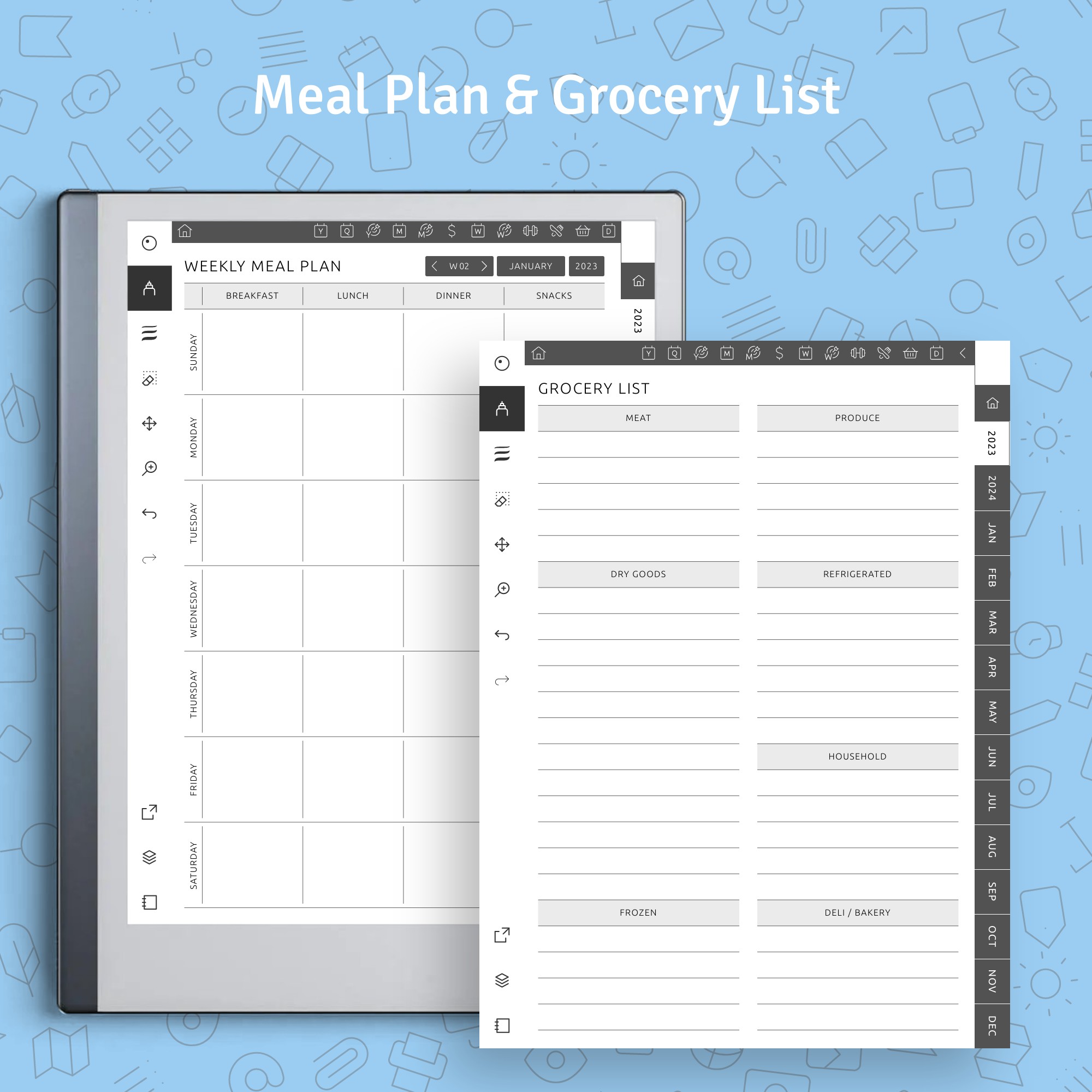 Download reMarkable Weekly Planner Hyperlinked PDF
