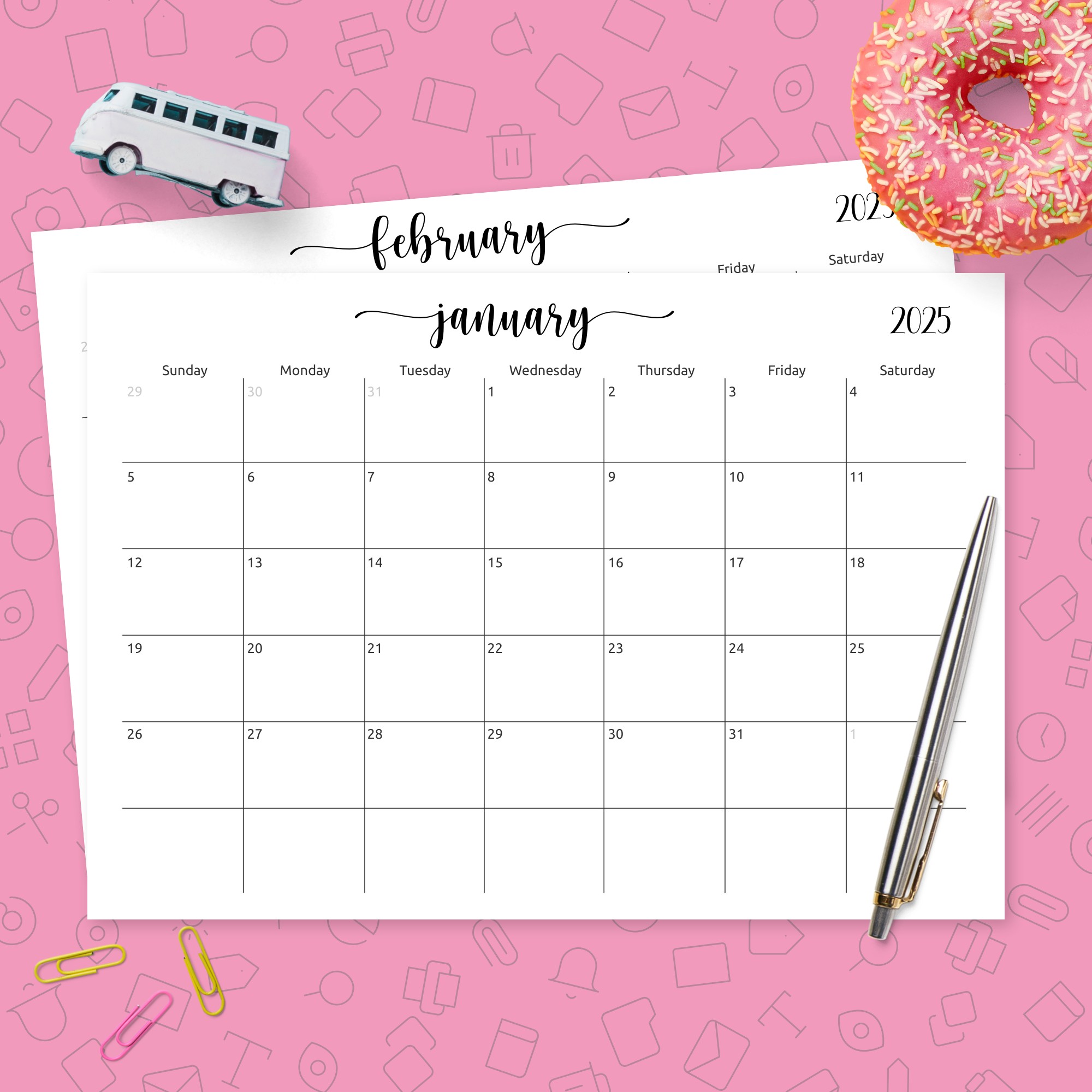 Download Printable Floral Two Months Calendar Pdf Spacious Monthly 
