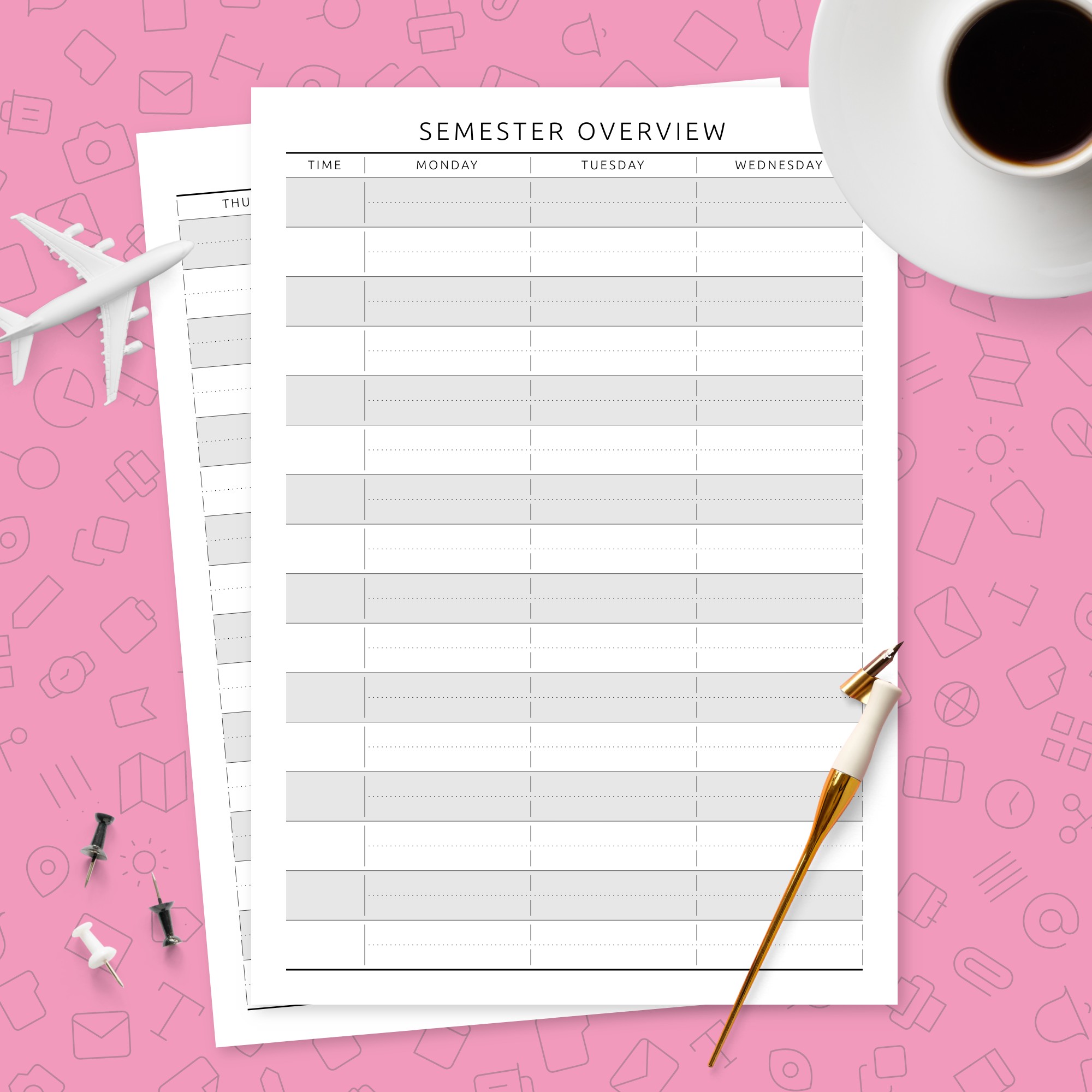 Student Semester Overview Template - Download Printable PDF