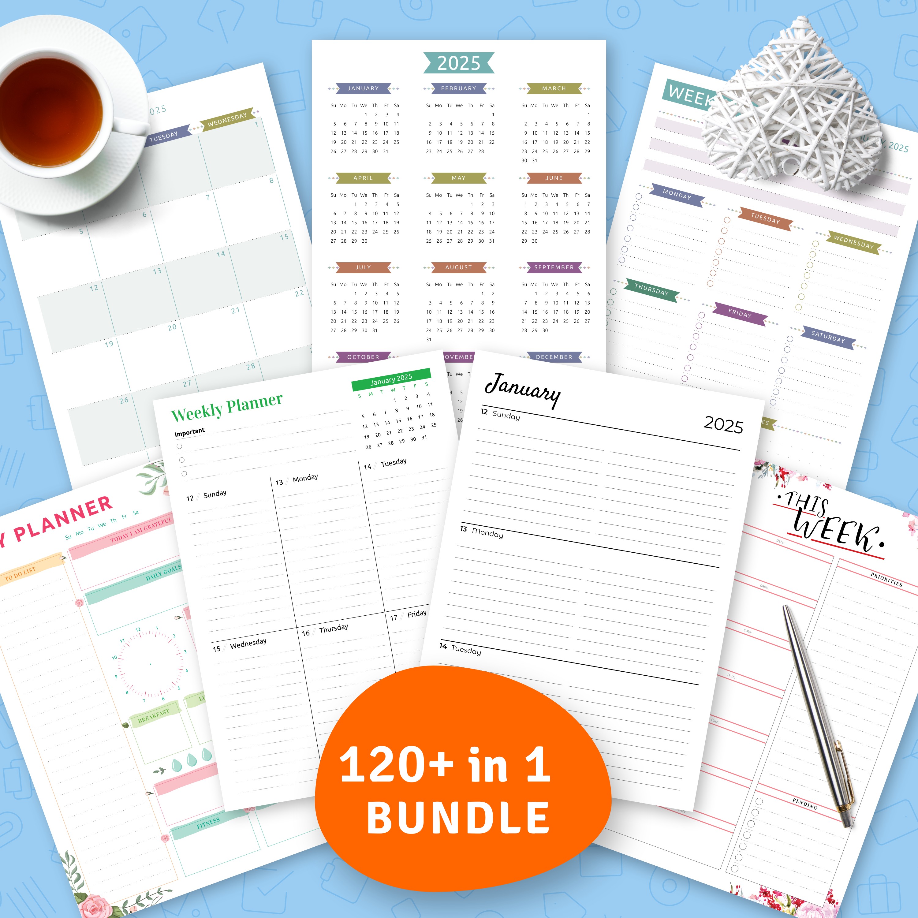 Ultimate Weekly Planner Templates Bundle (127 in 1) Template - Download ...