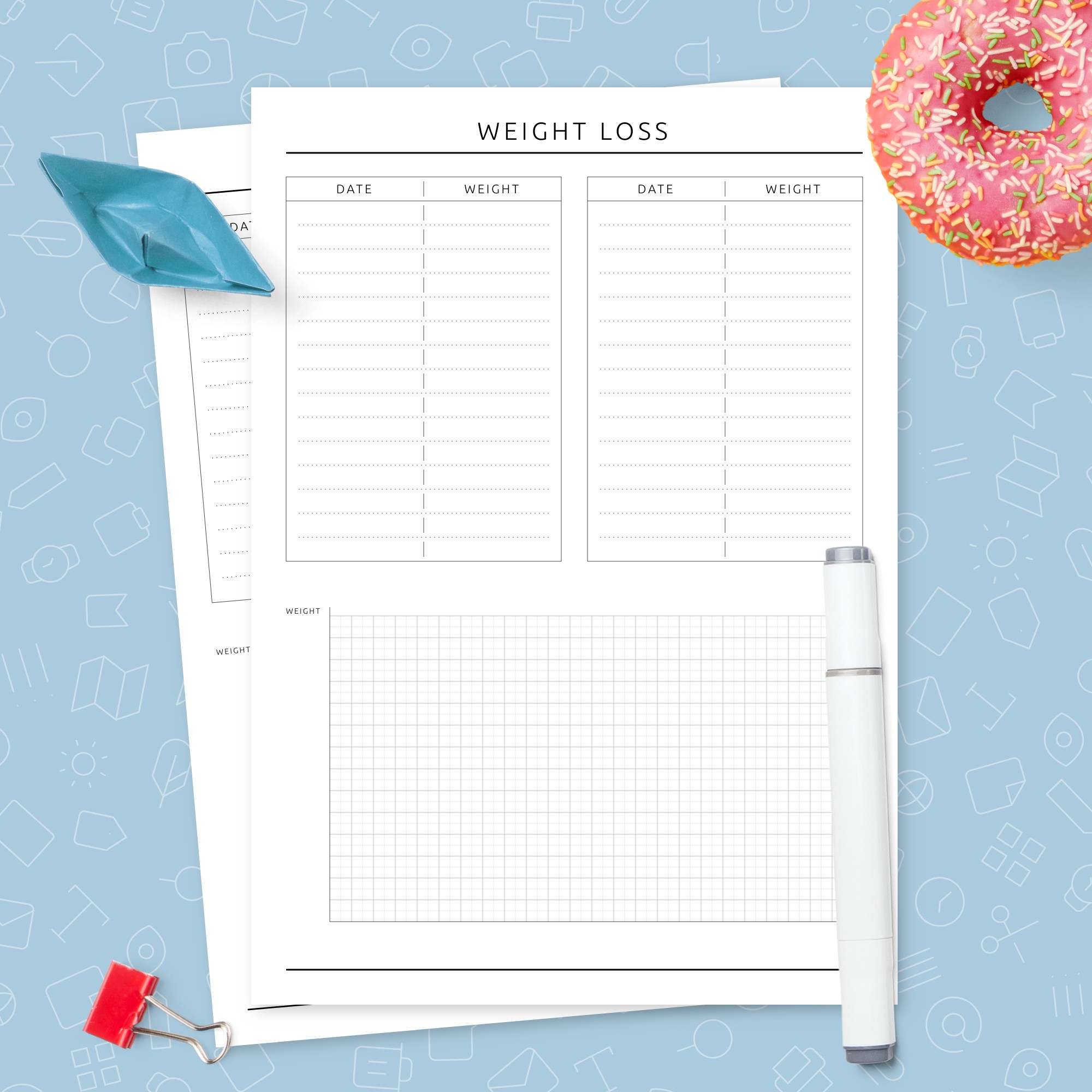 Weight Loss Tracker Template Template - Printable PDF