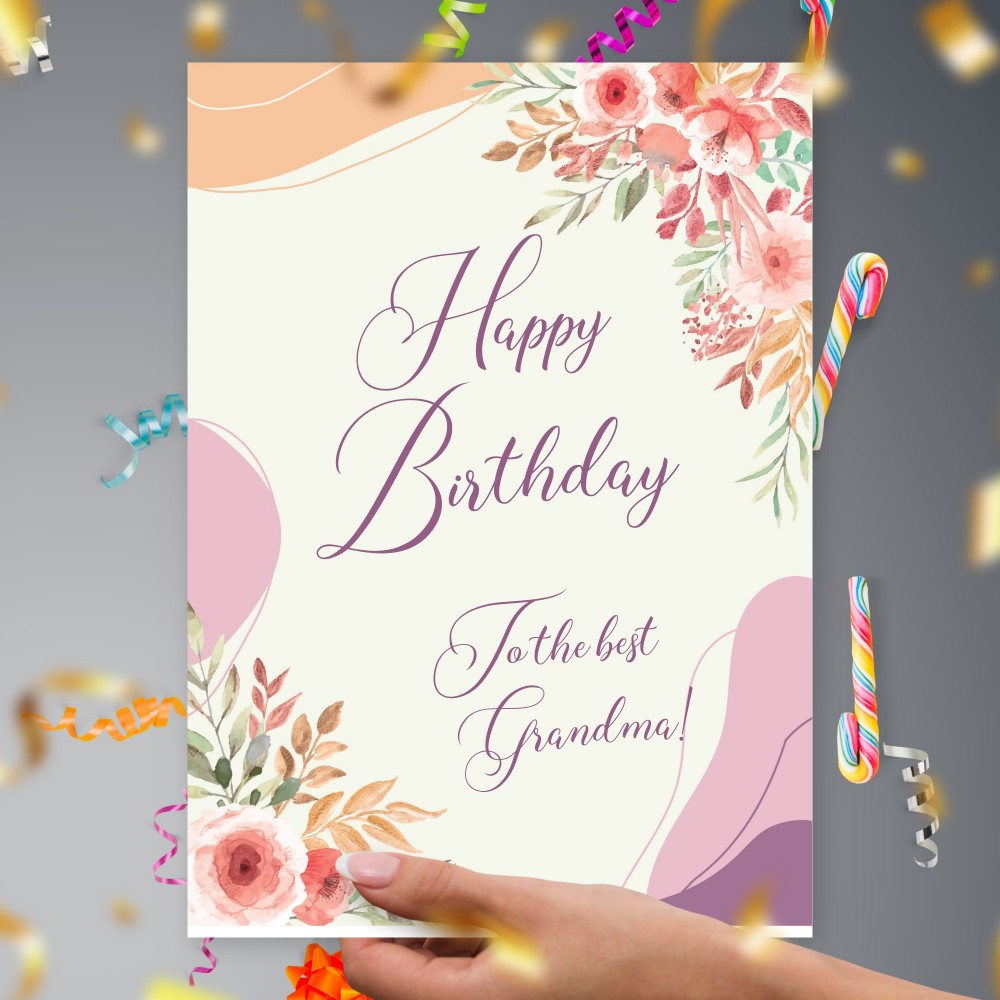 Grandma Birthday Card Template Printable Templates Free