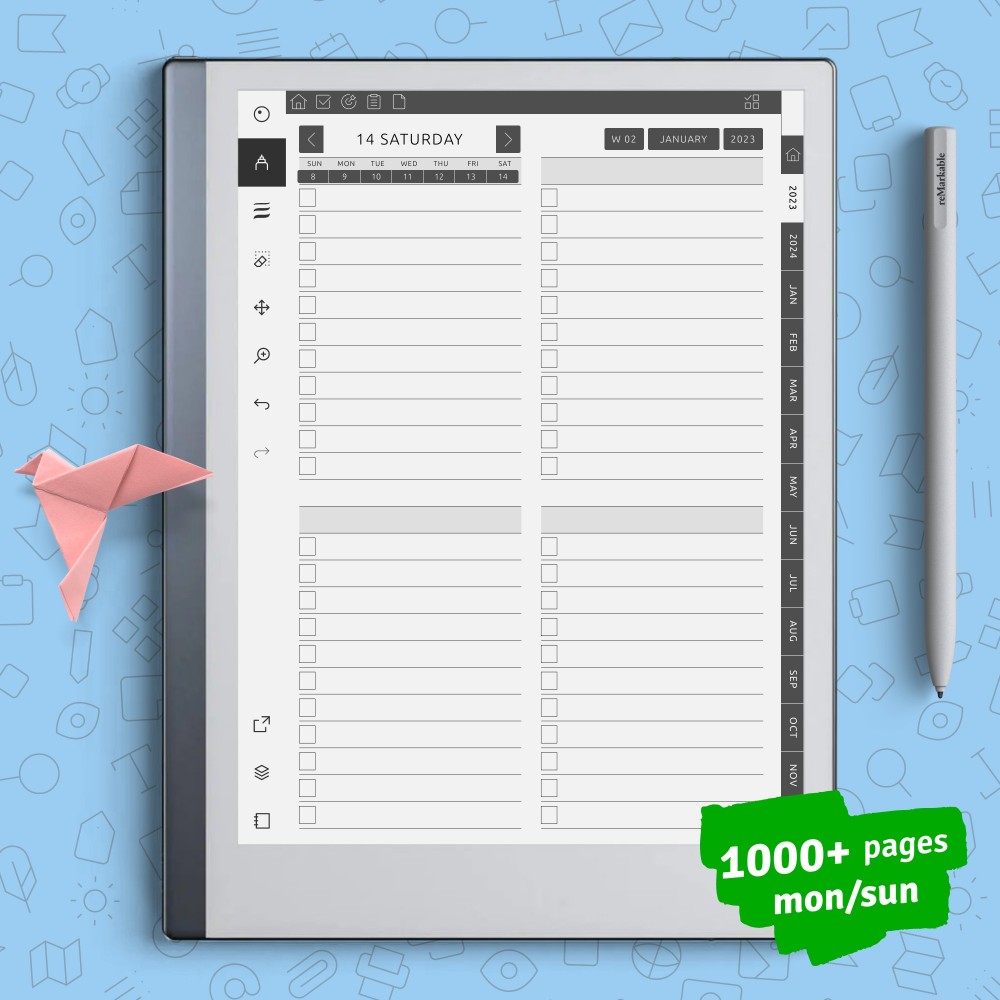 Download ReMarkable 2023 2024 Goal Productivity Planner Templates
