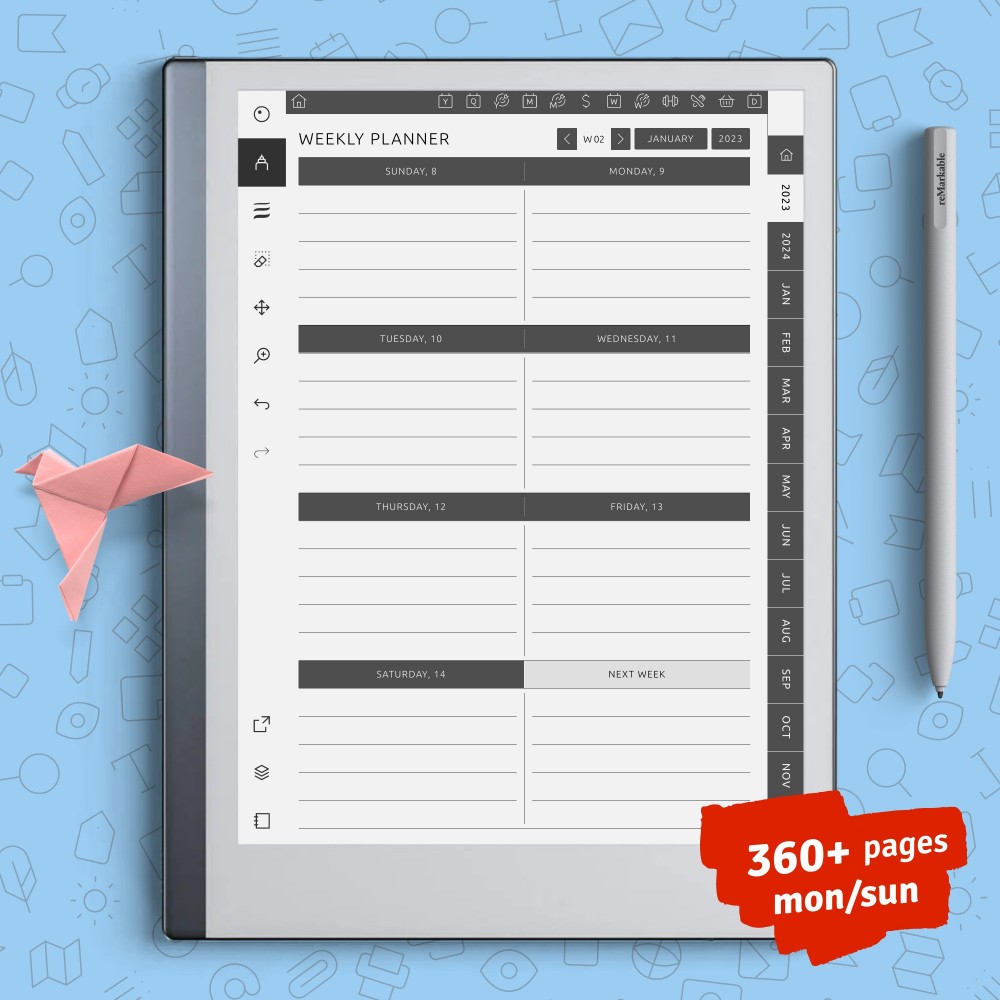 Calendars Planners Paper Party Supplies Digital Planner Template 