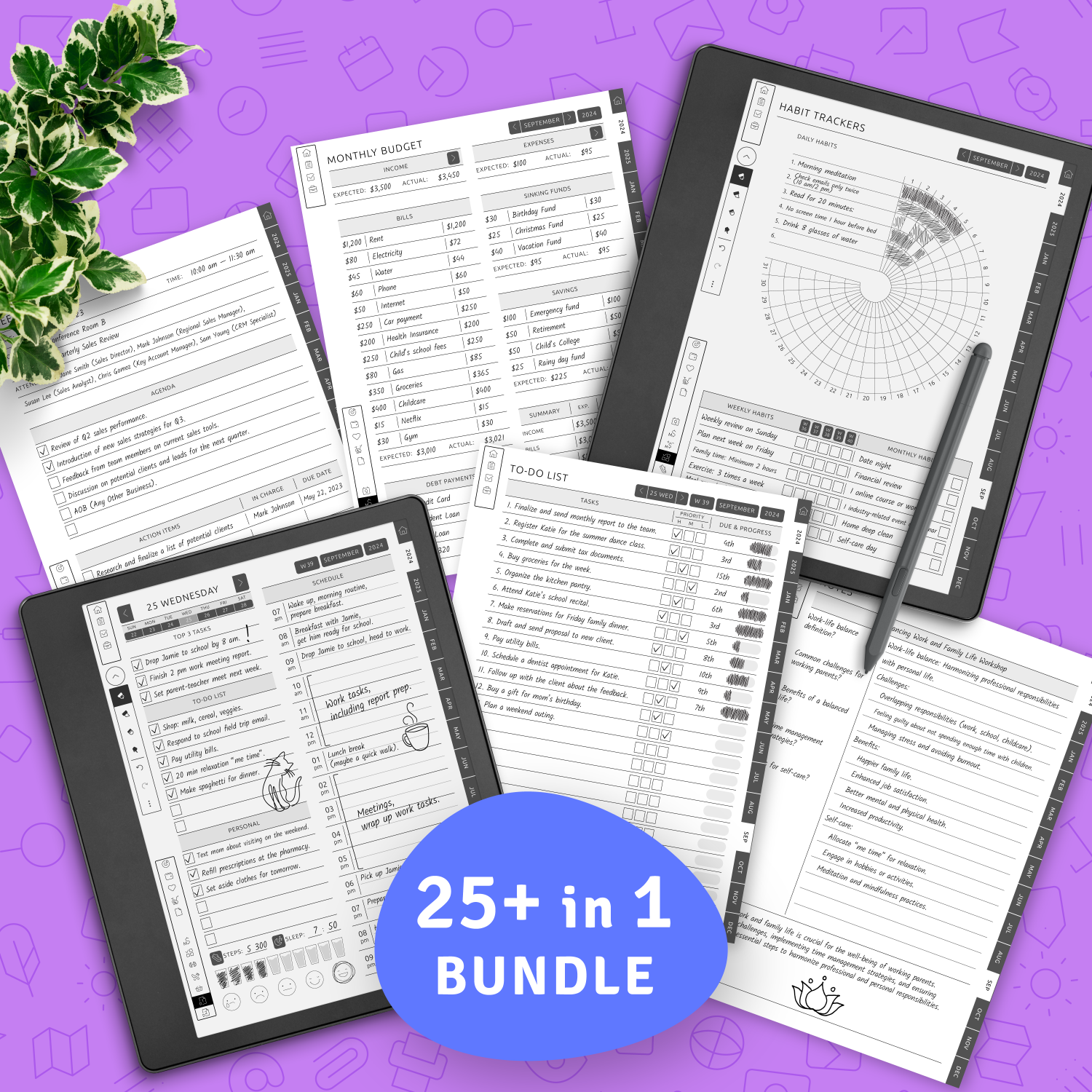 Download 25+ Planners for Kindle Scribe in one Bundle