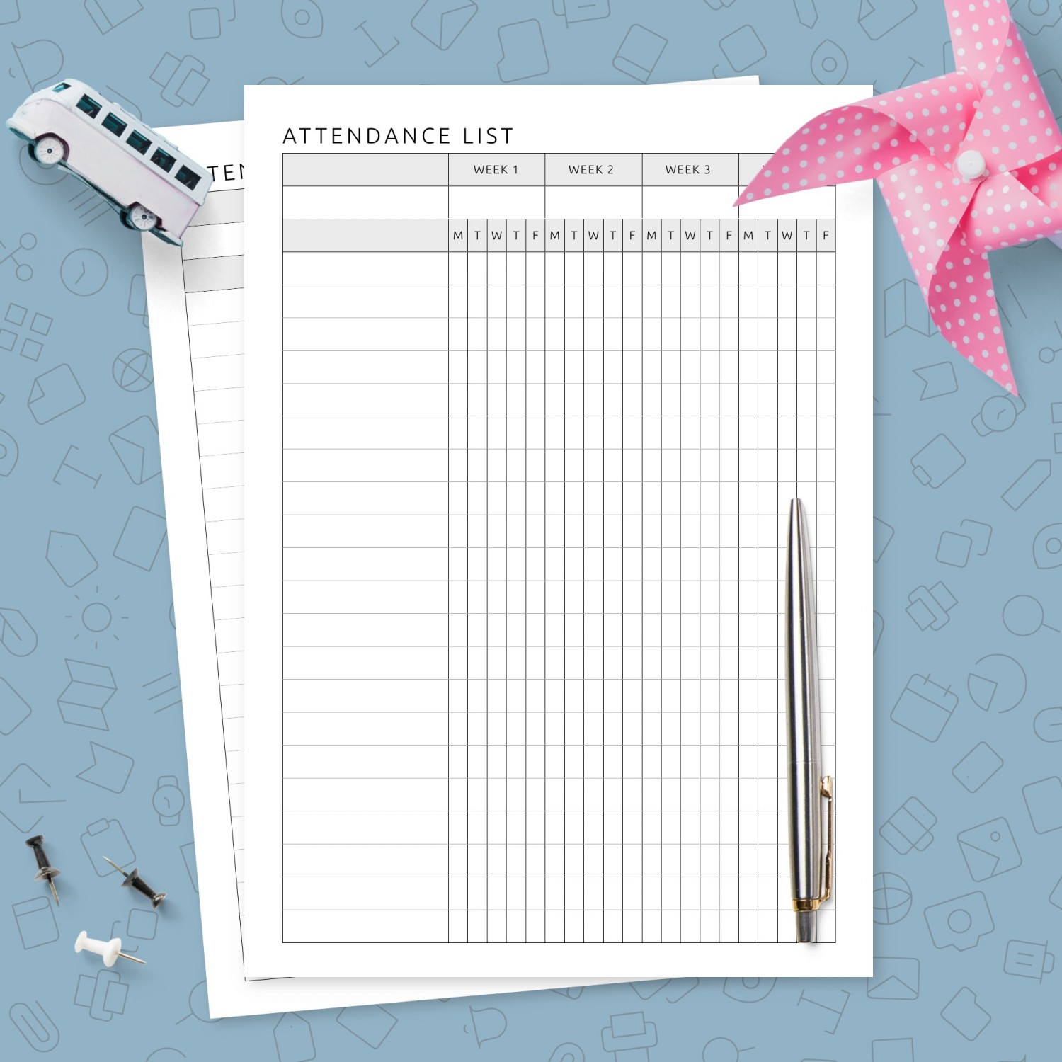 Attendance List Template Template - Printable PDF