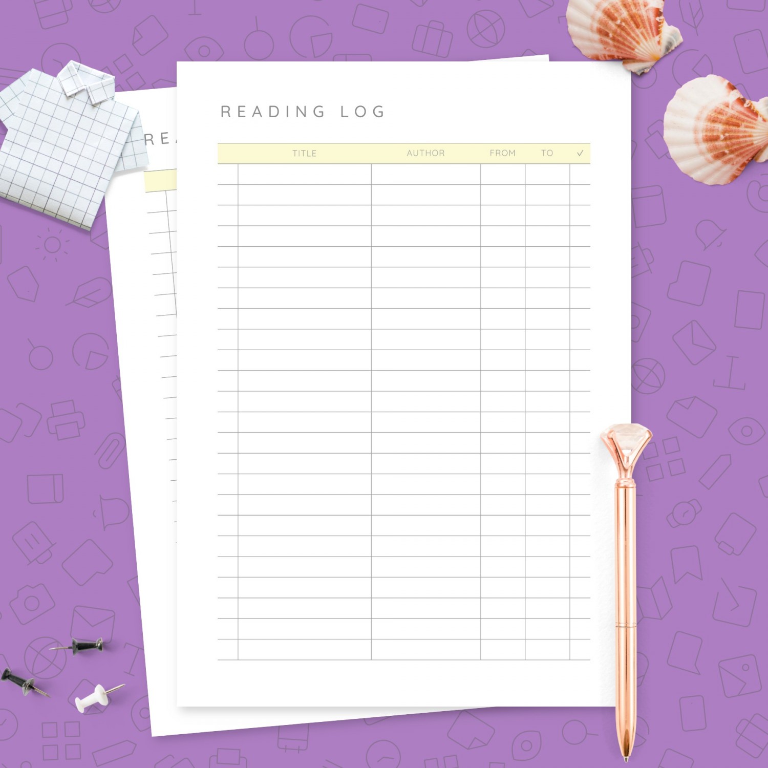 Blank Reading Log Template Template - Printable PDF