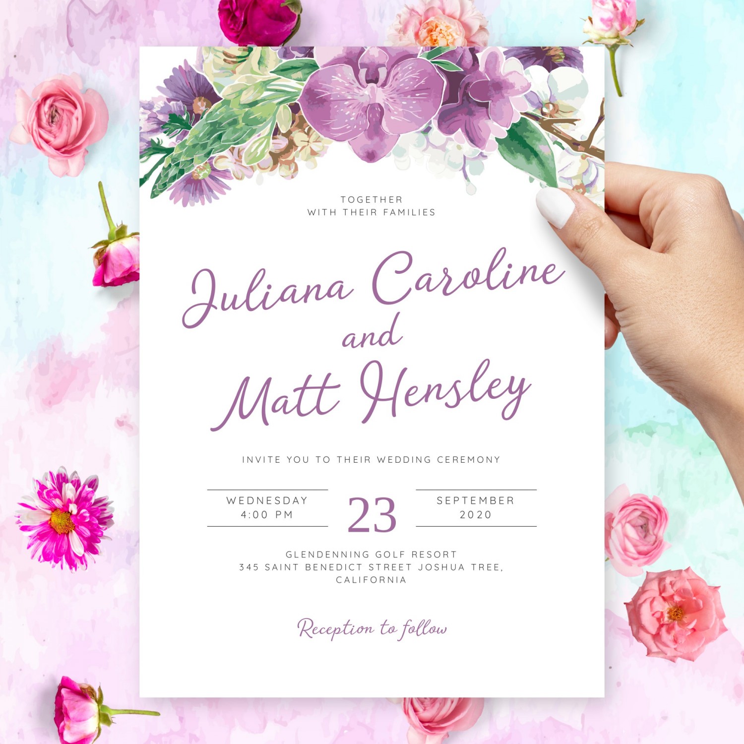 Blossom Spring Floral Wedding Invitation Template Online Maker
