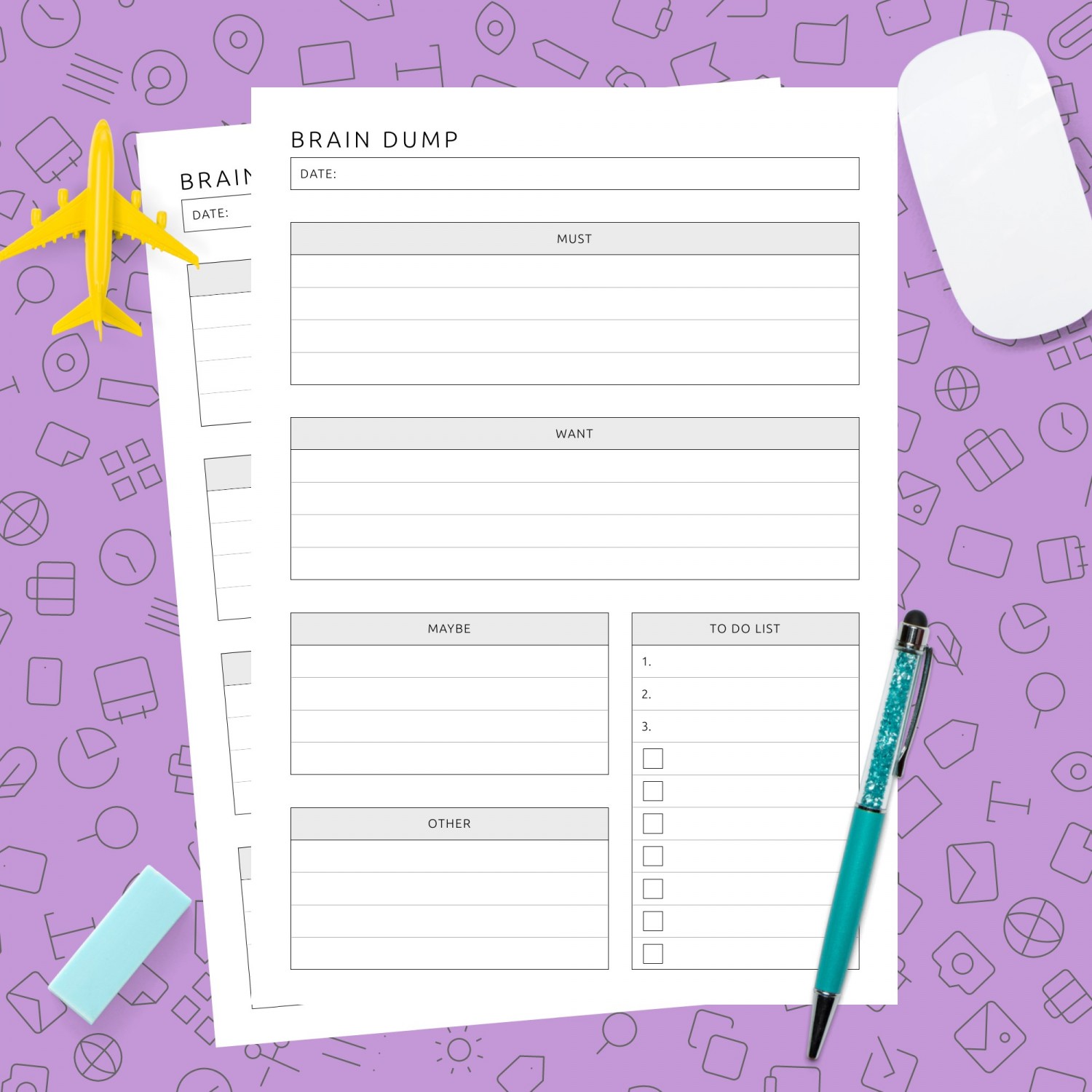 Brain Dump Template Template - Printable PDF