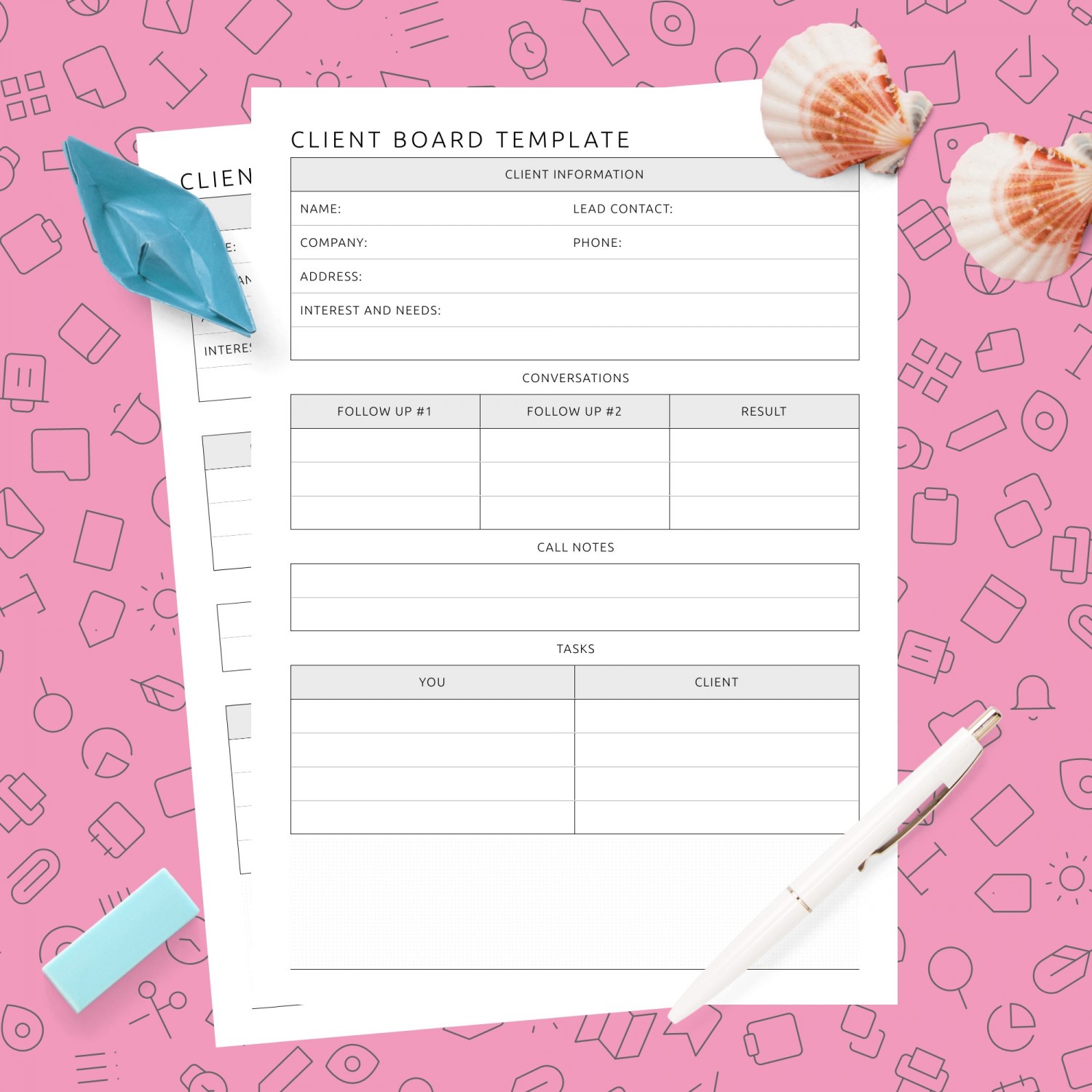 Client Board Template Template - Printable PDF